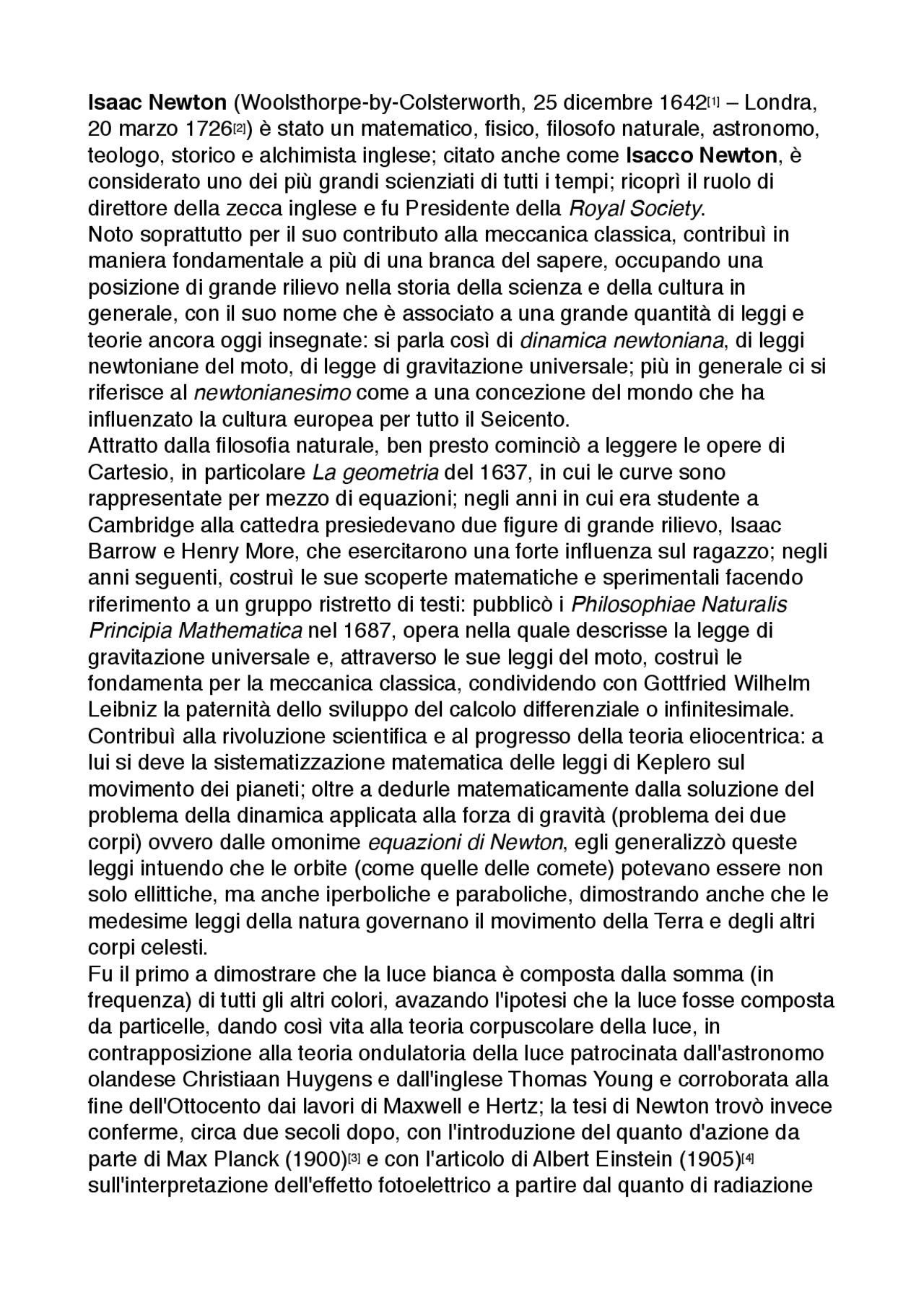 Isaac Newton Scienziato Docsity