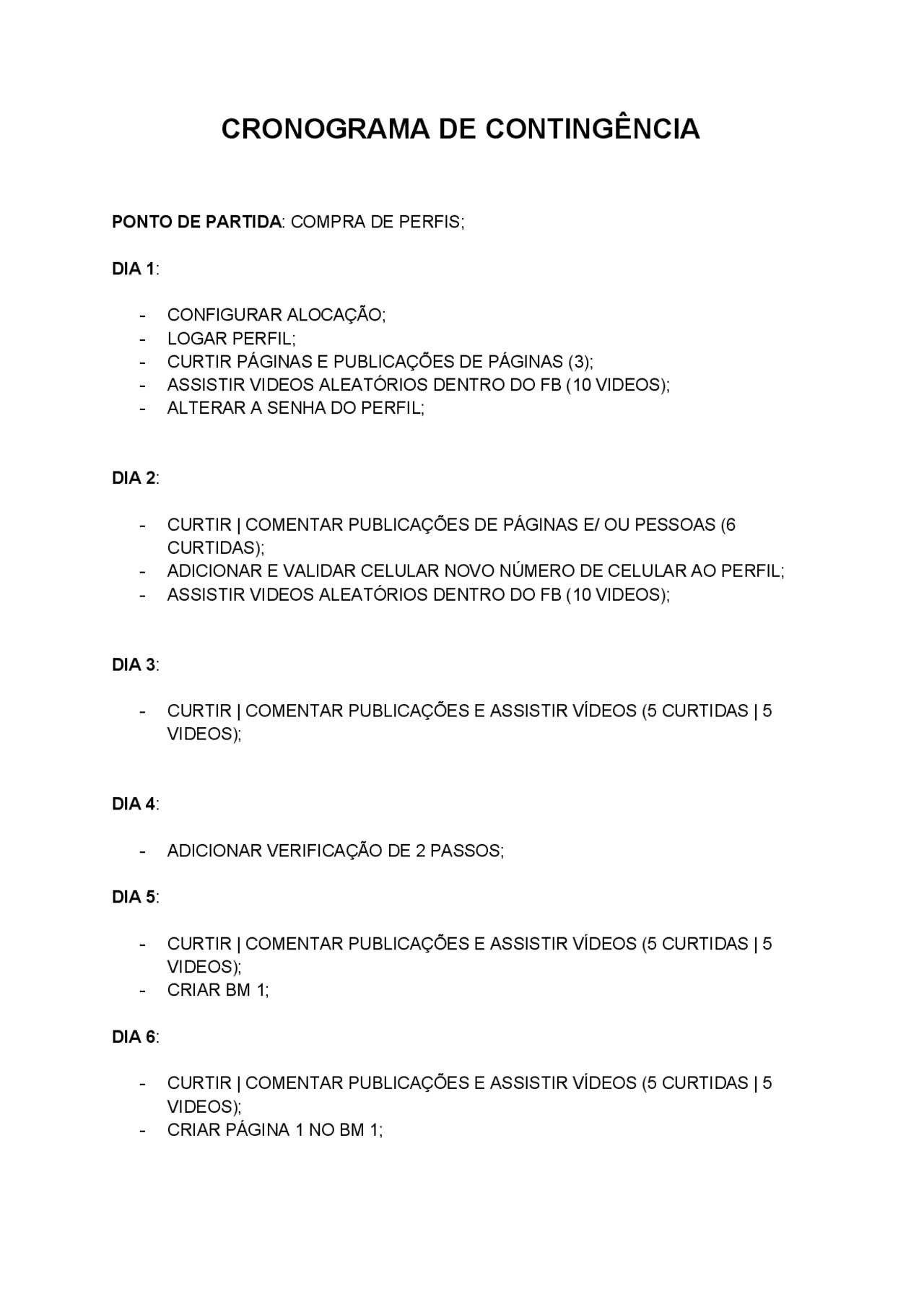 Cronograma de contingencia - Docsity