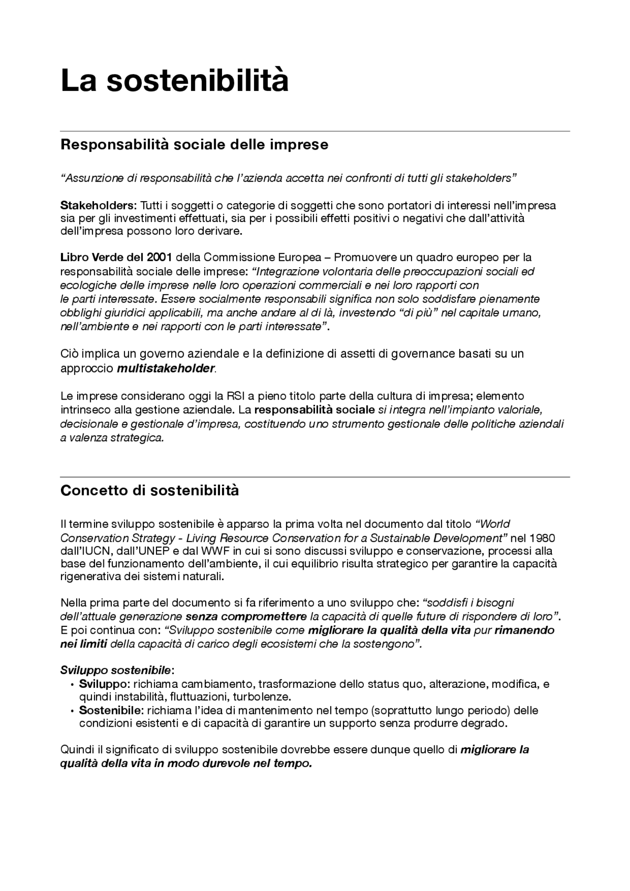 Riassunto Responsabilita Sociale Delle Imprese Cap1 Docsity