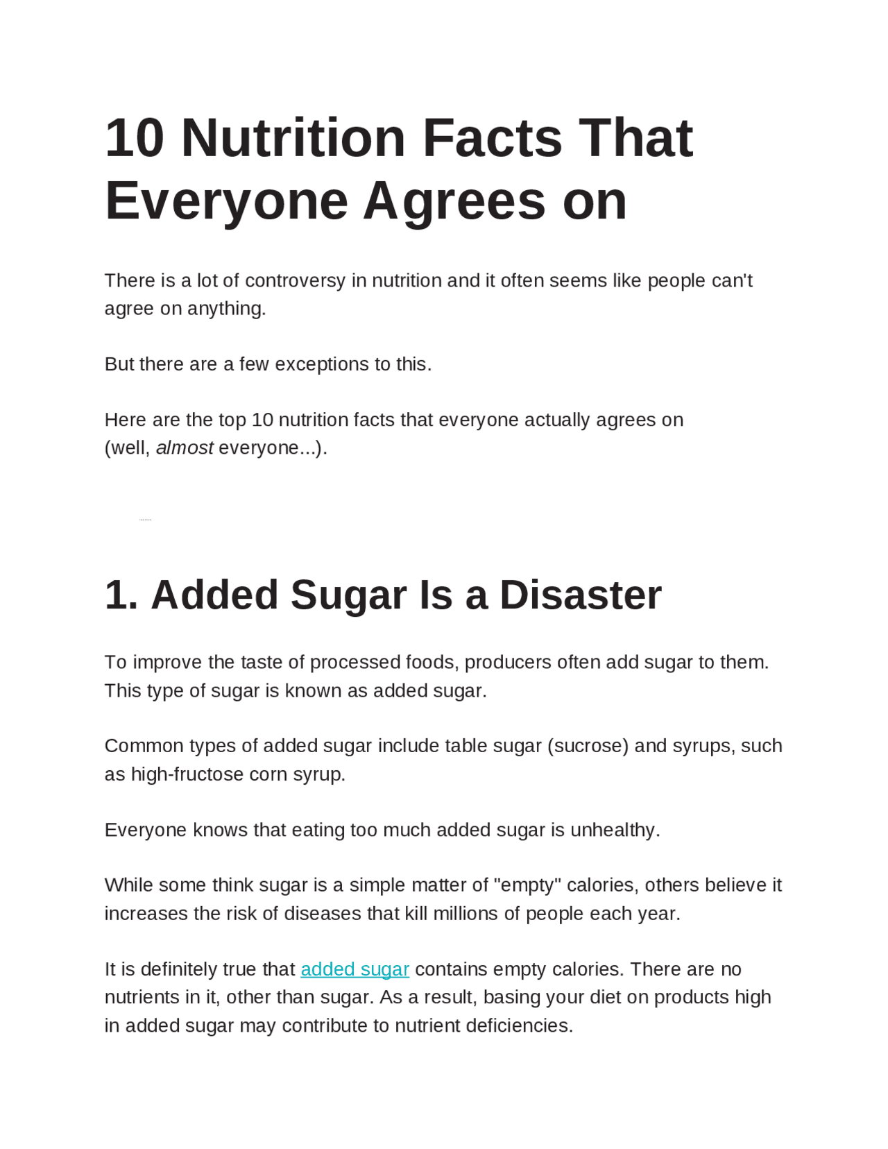 10 Nutrition facts that everyone agrees on - Docsity