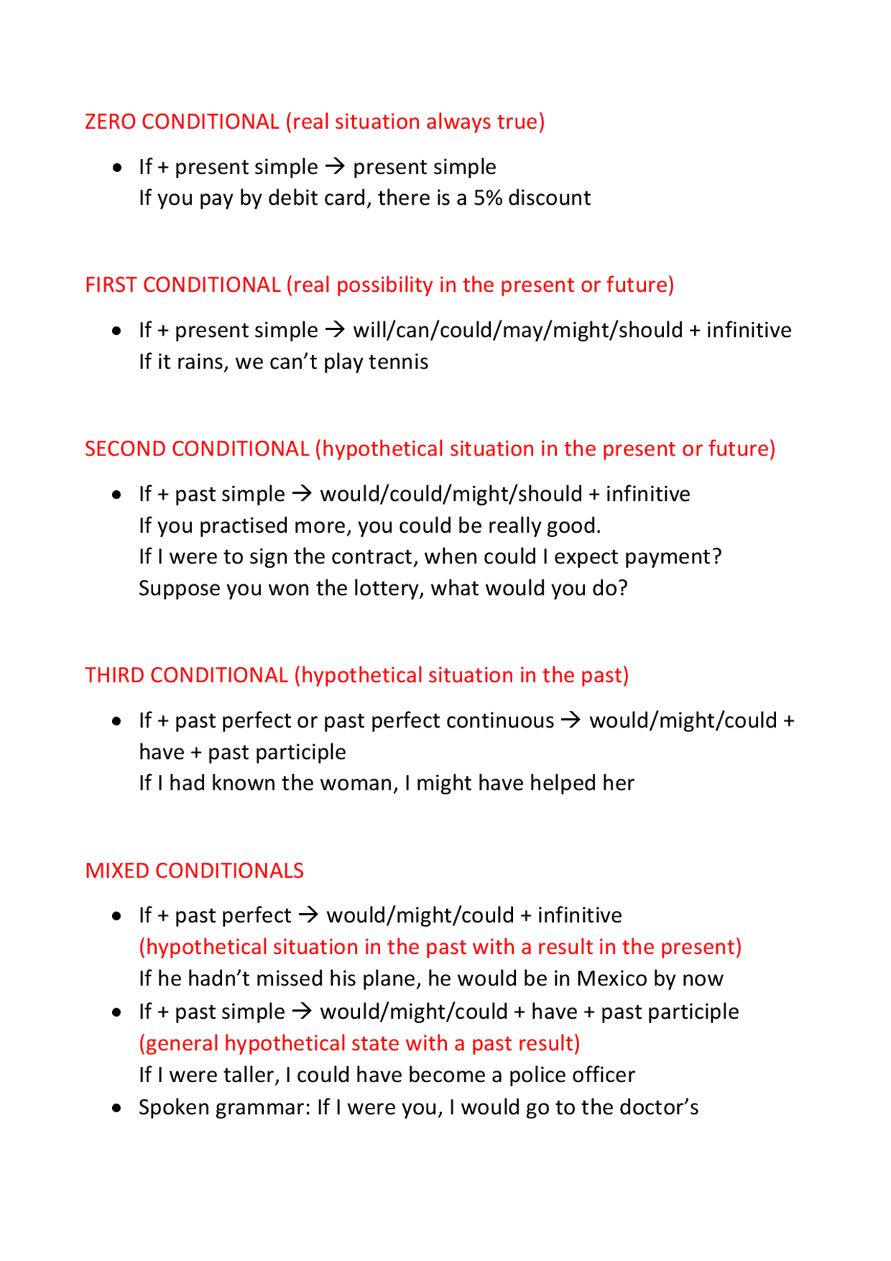 How to use conditionals - Docsity