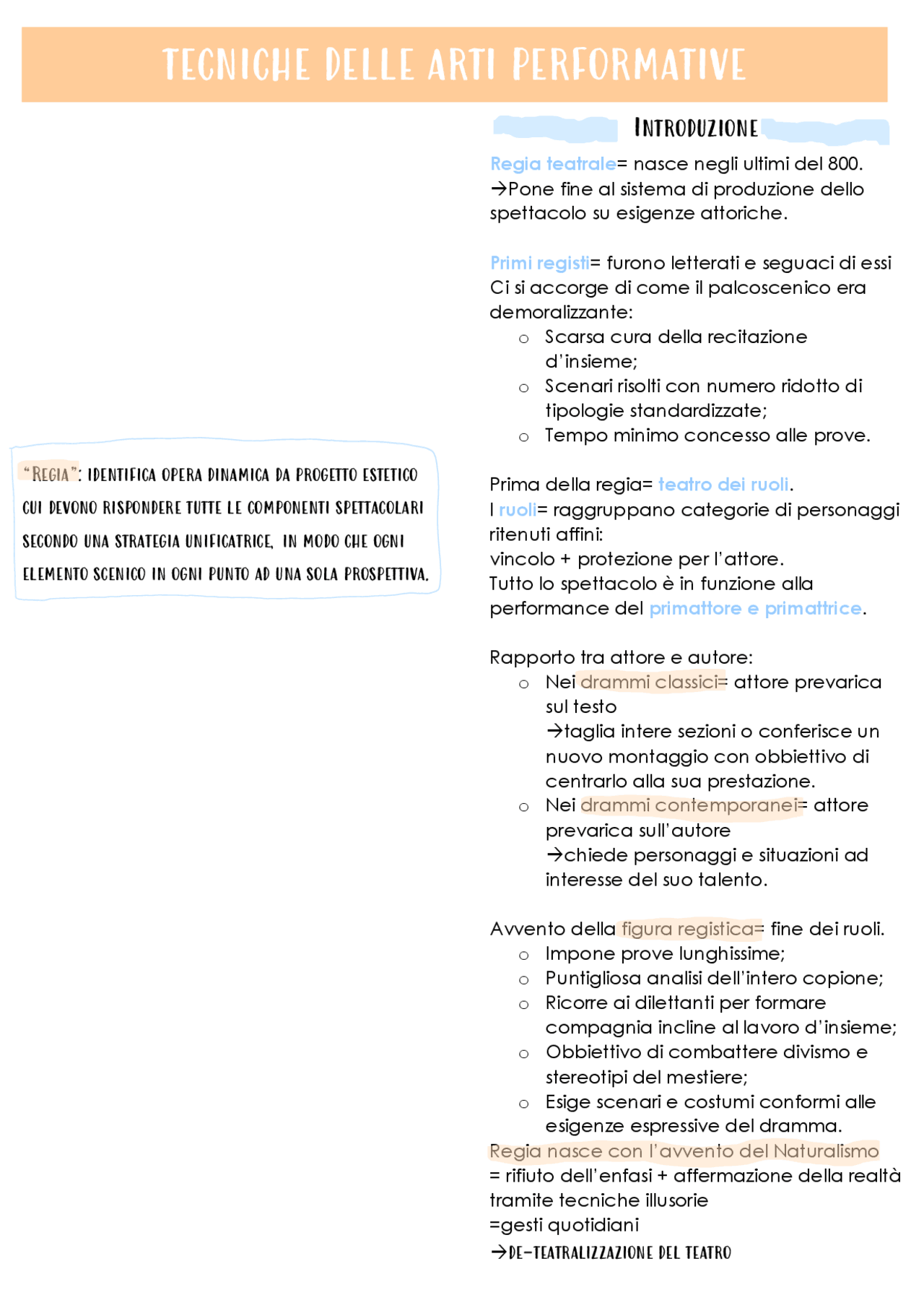 Teoriche Delle Arti Performative Docsity
