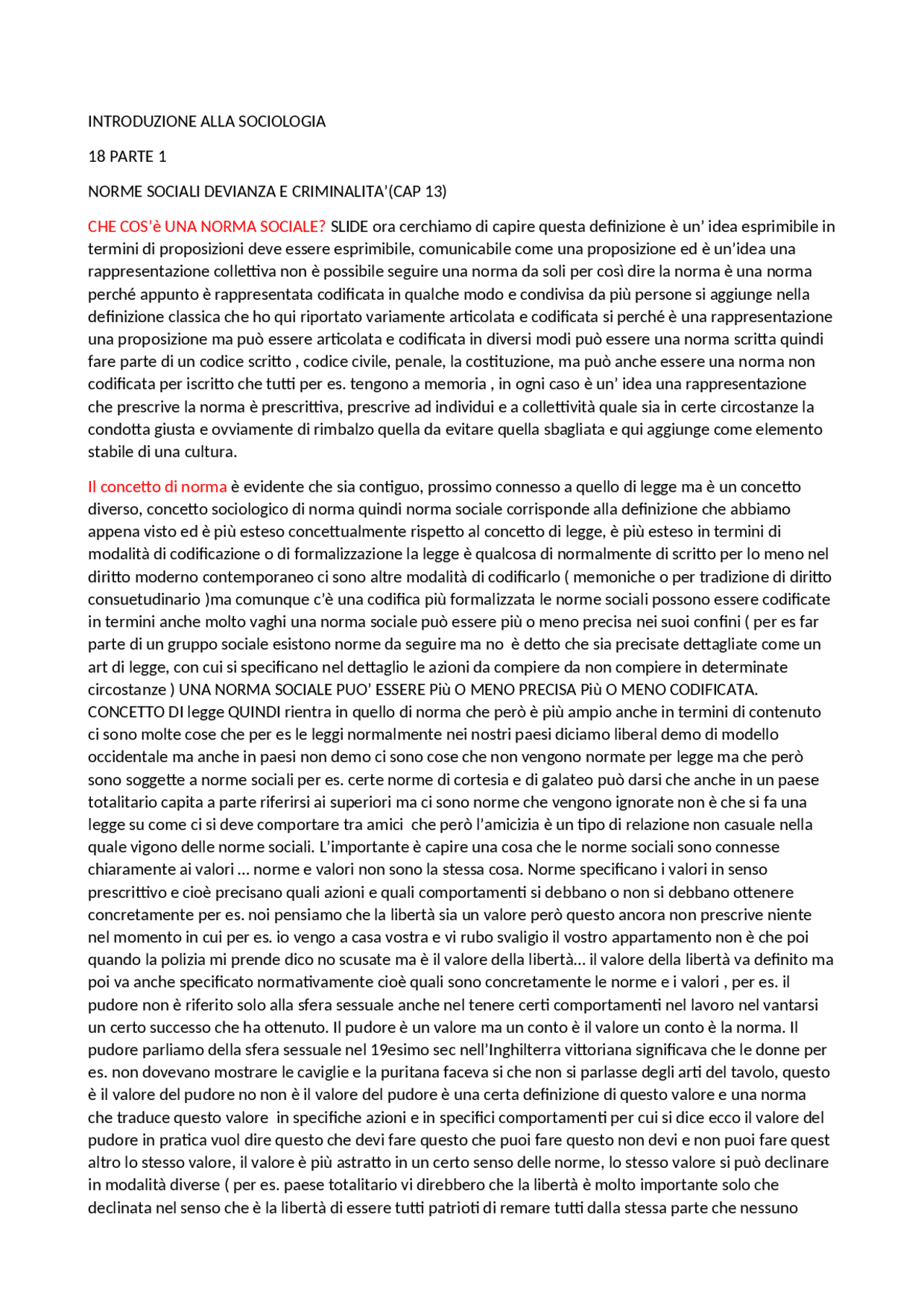 INTRODUZIONE ALLA SOCIOLOGIA - Docsity
