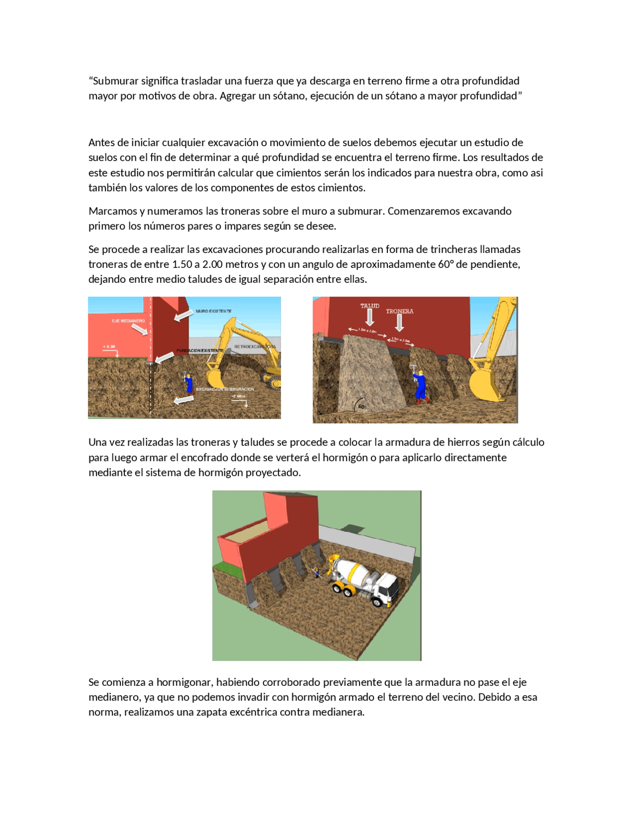Submuracion - procesos y condiciones | Summaries of Construction | Docsity