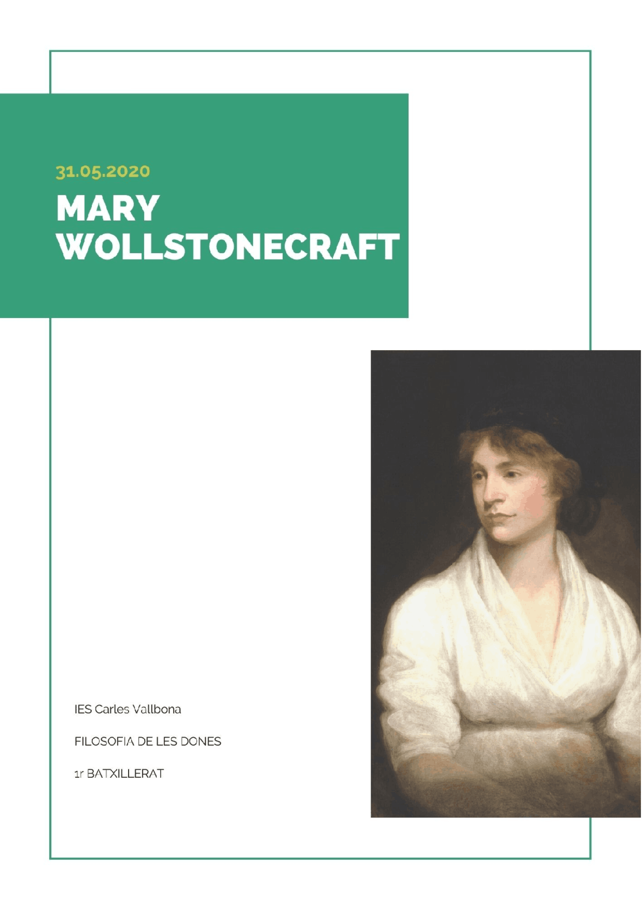 Mary Wollstonecraft - Docsity