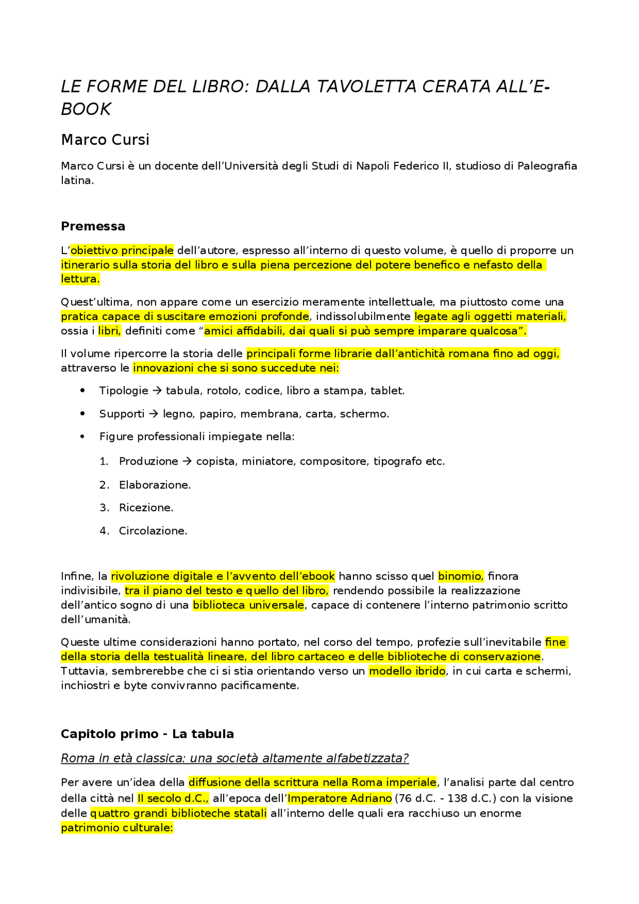 Le Forme Del Libro M Cursi Docsity