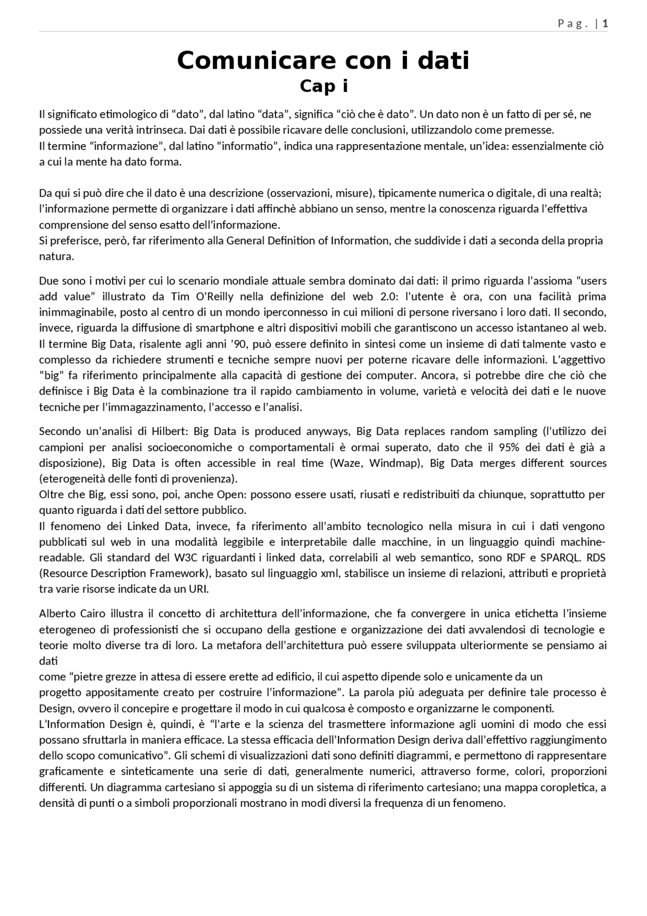 Riassunto Di Comunicare Con I Dati Di F Tissoni E M Pometti Docsity