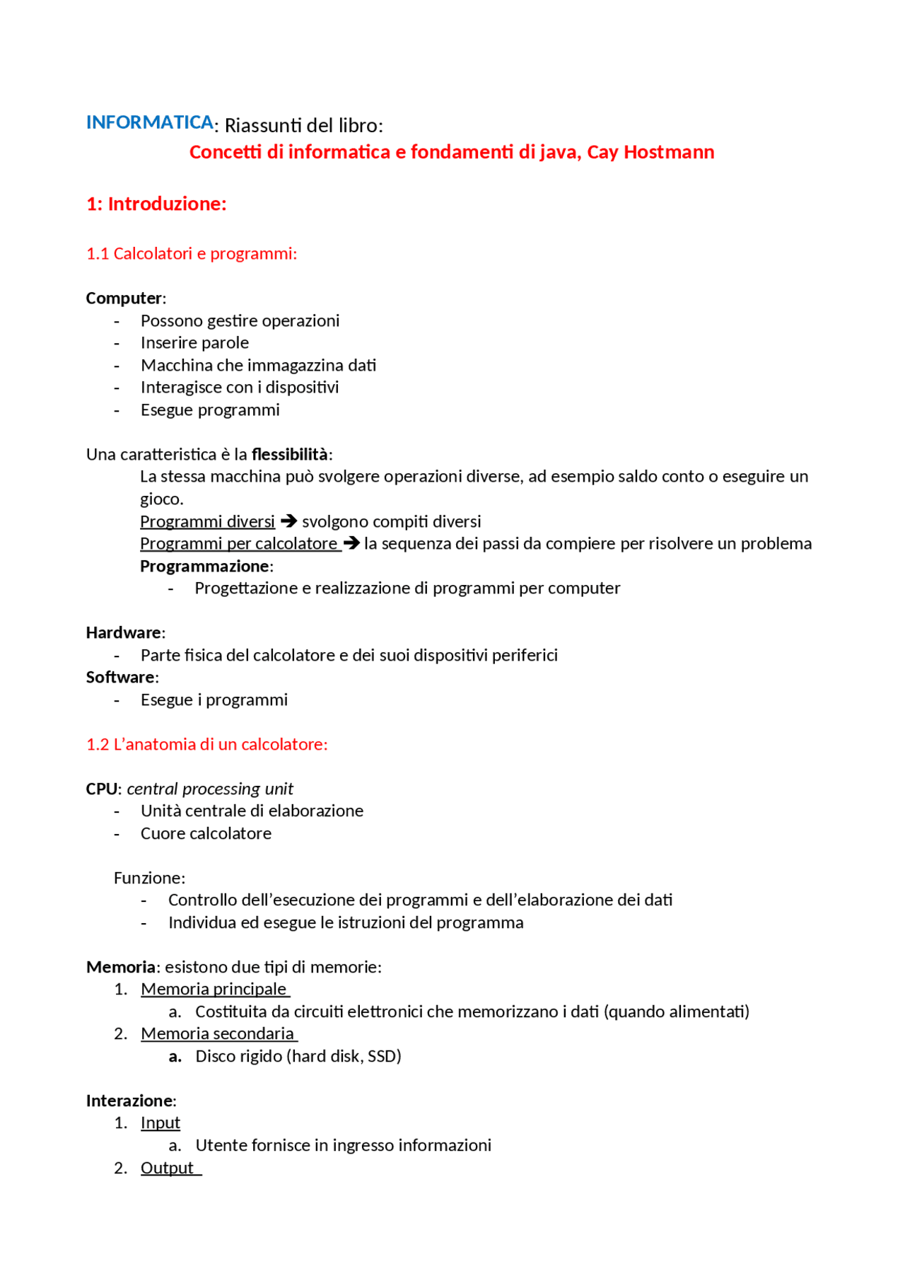 Informatica, una panoramica generale - Docsity
