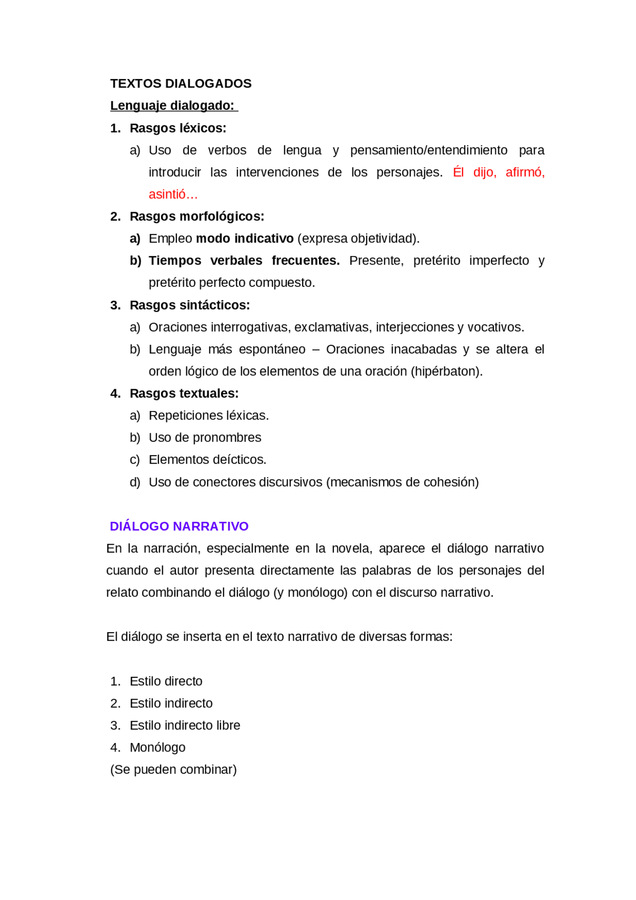 TEXTOS DIALOGADOS | Resúmenes de Lengua y Literatura | Docsity
