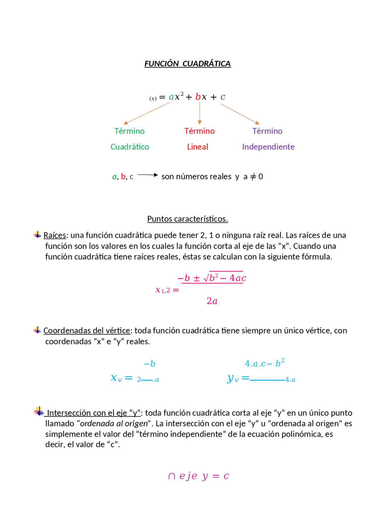 ANALISIS DE FUNC. CUADRATICA - Docsity