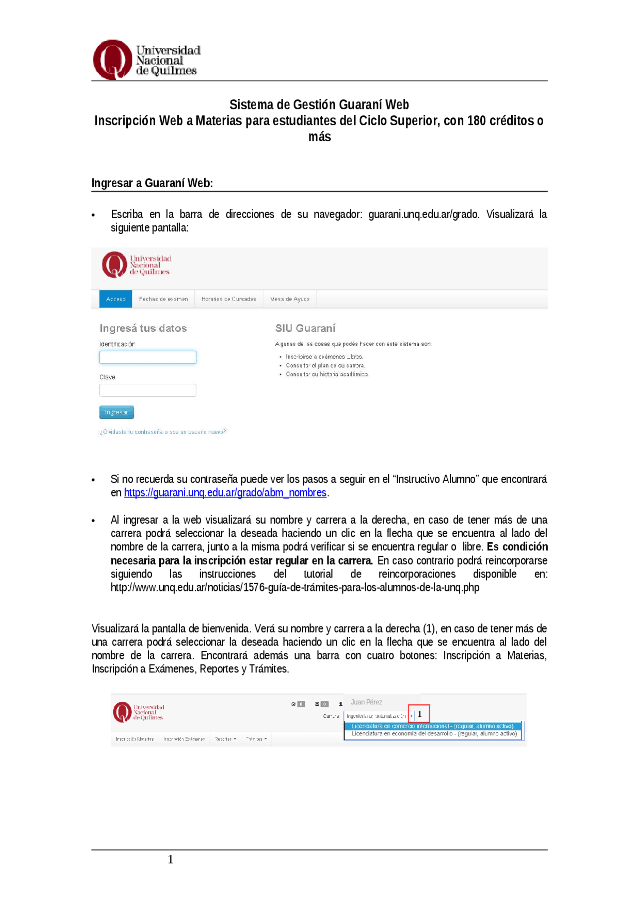 Instructivo para inscripcion de materias - Docsity