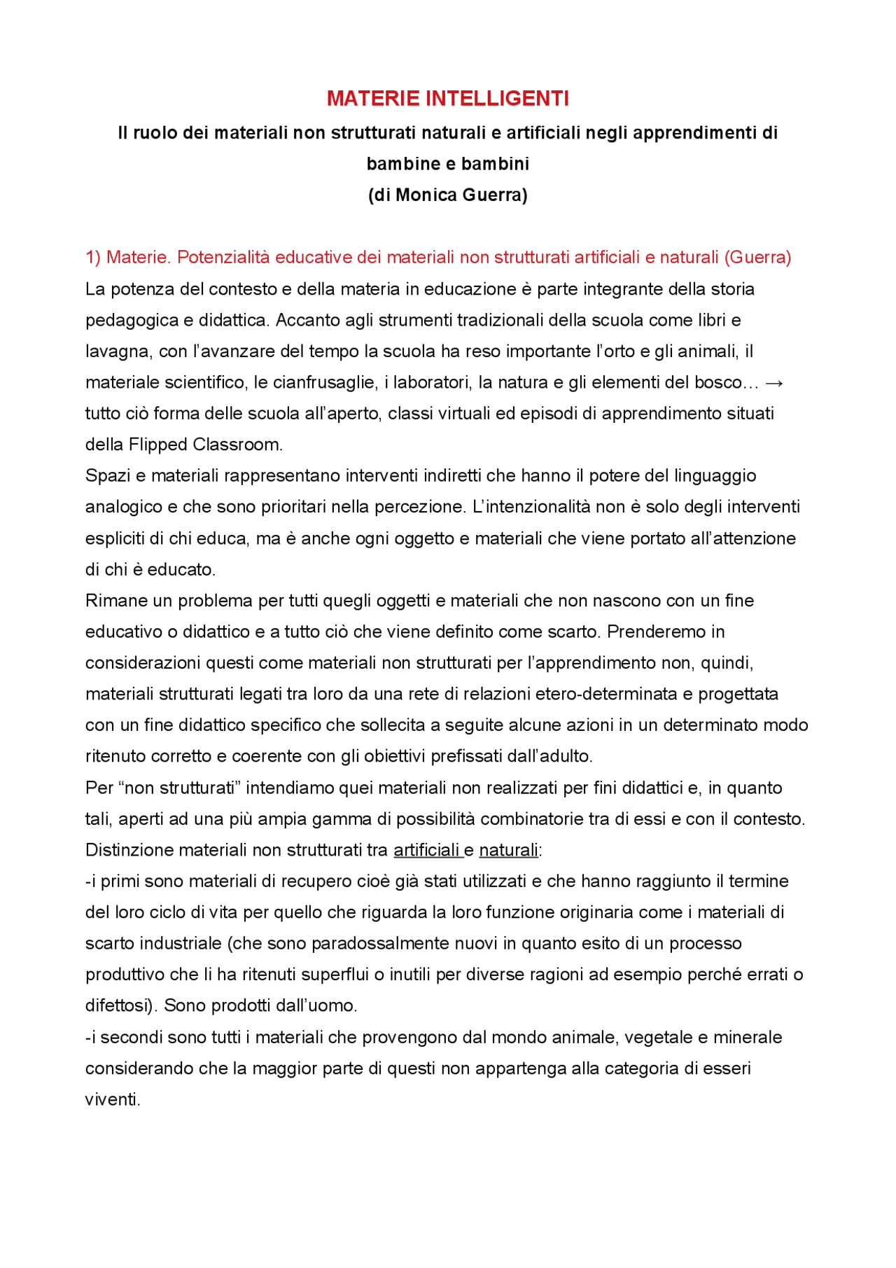 Materie Intelligenti Docsity
