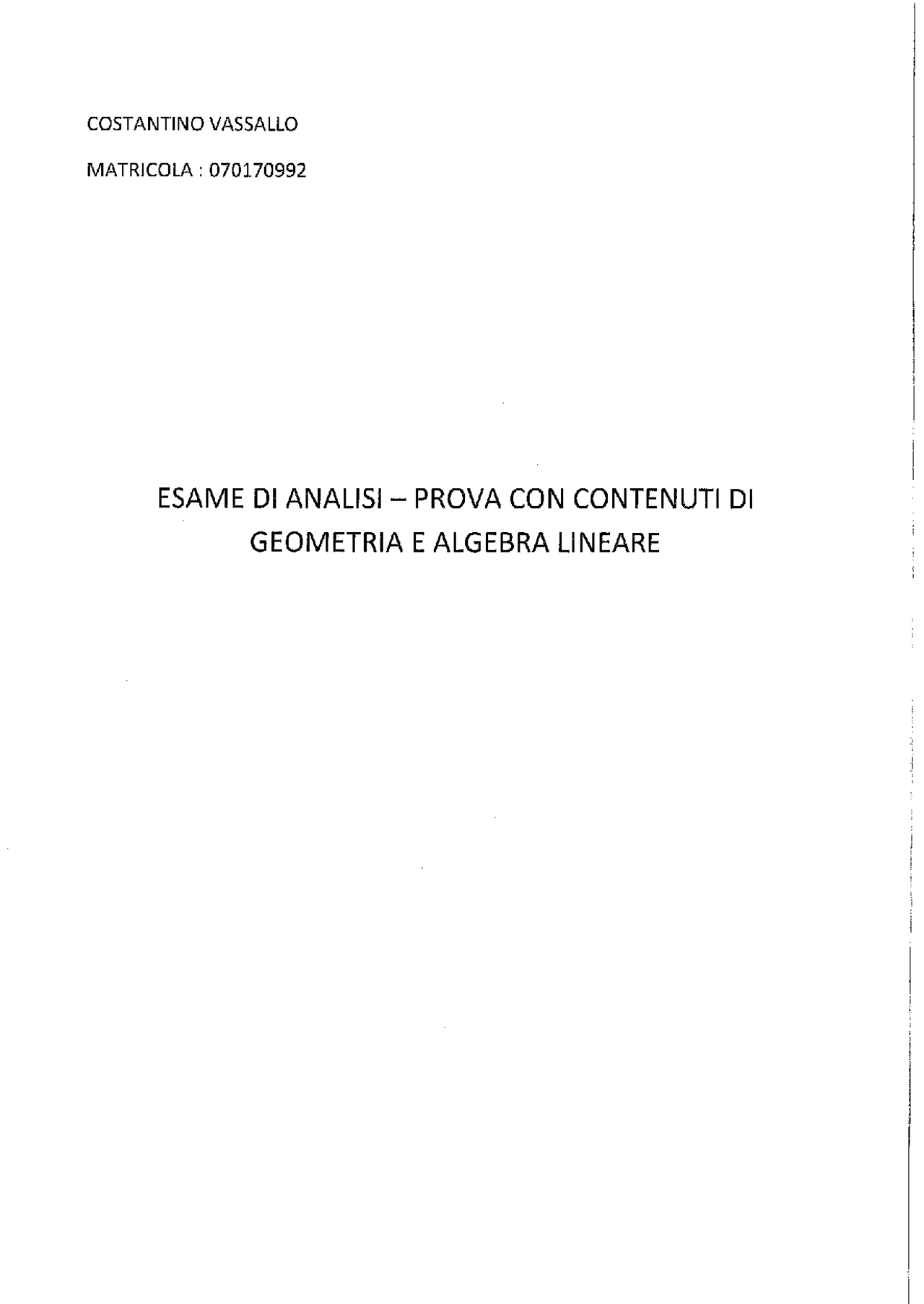 Geometria E Algebra Lineare Docsity