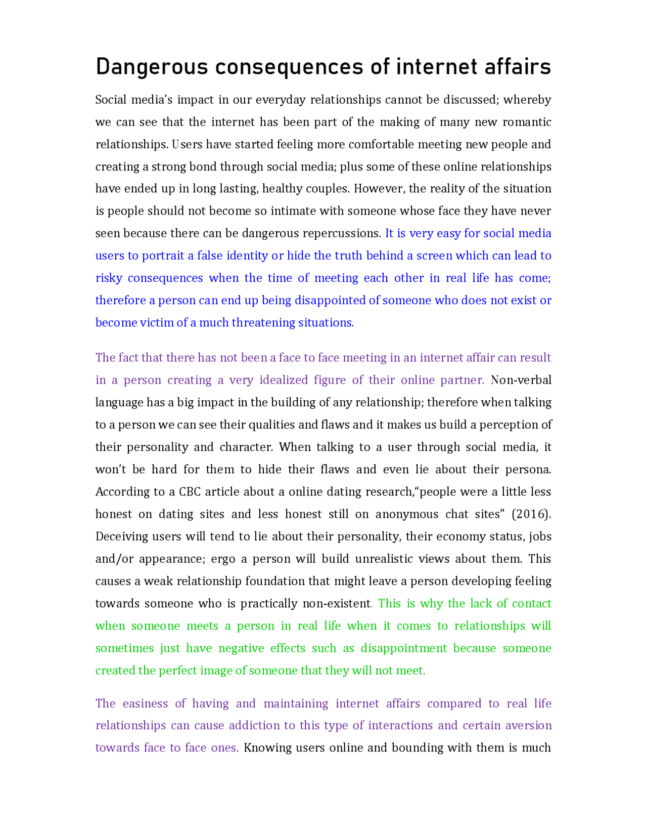 Dangerous consequences of internet affairs - Docsity