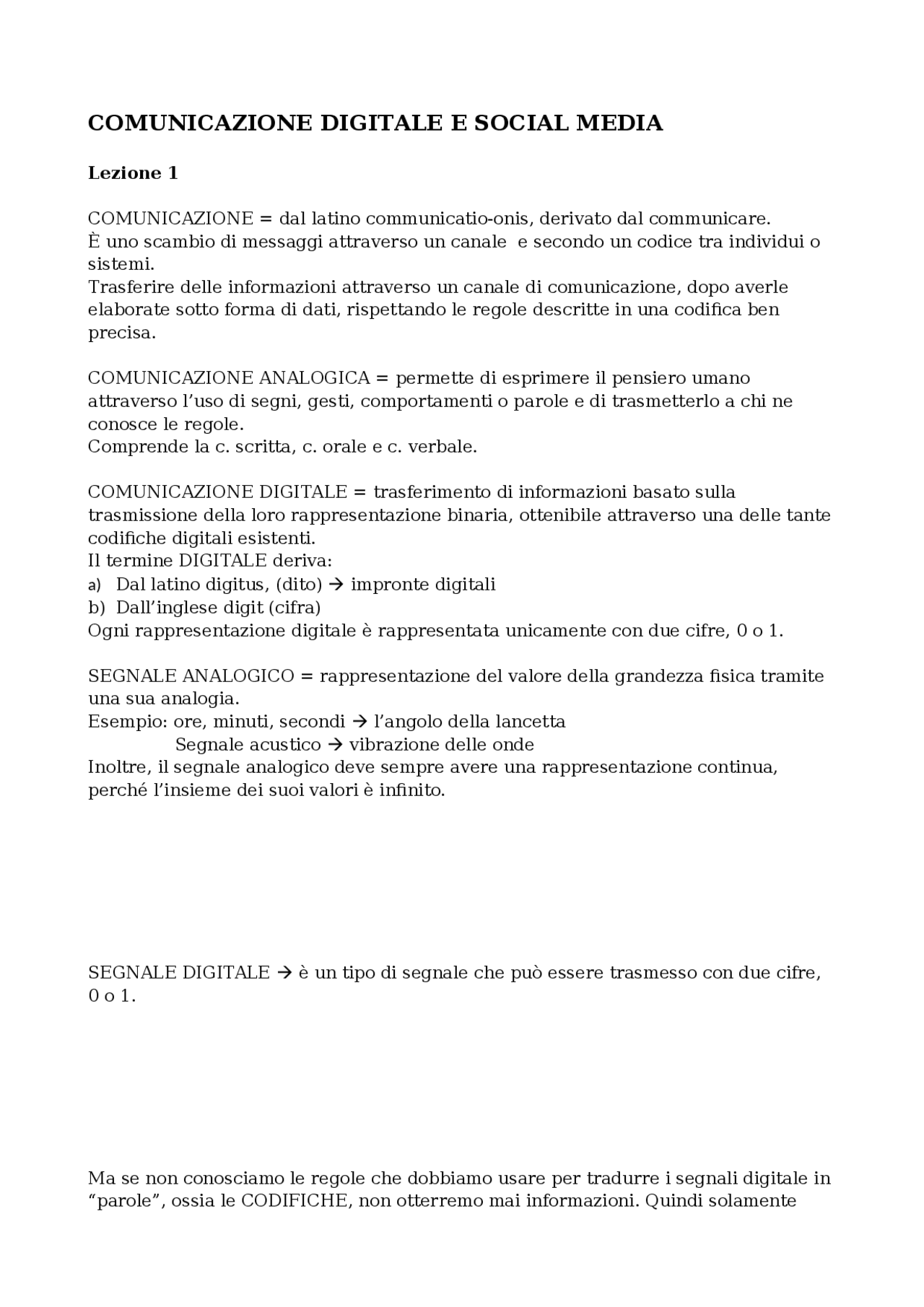 Comunicazione Digitale E Social Media Docsity