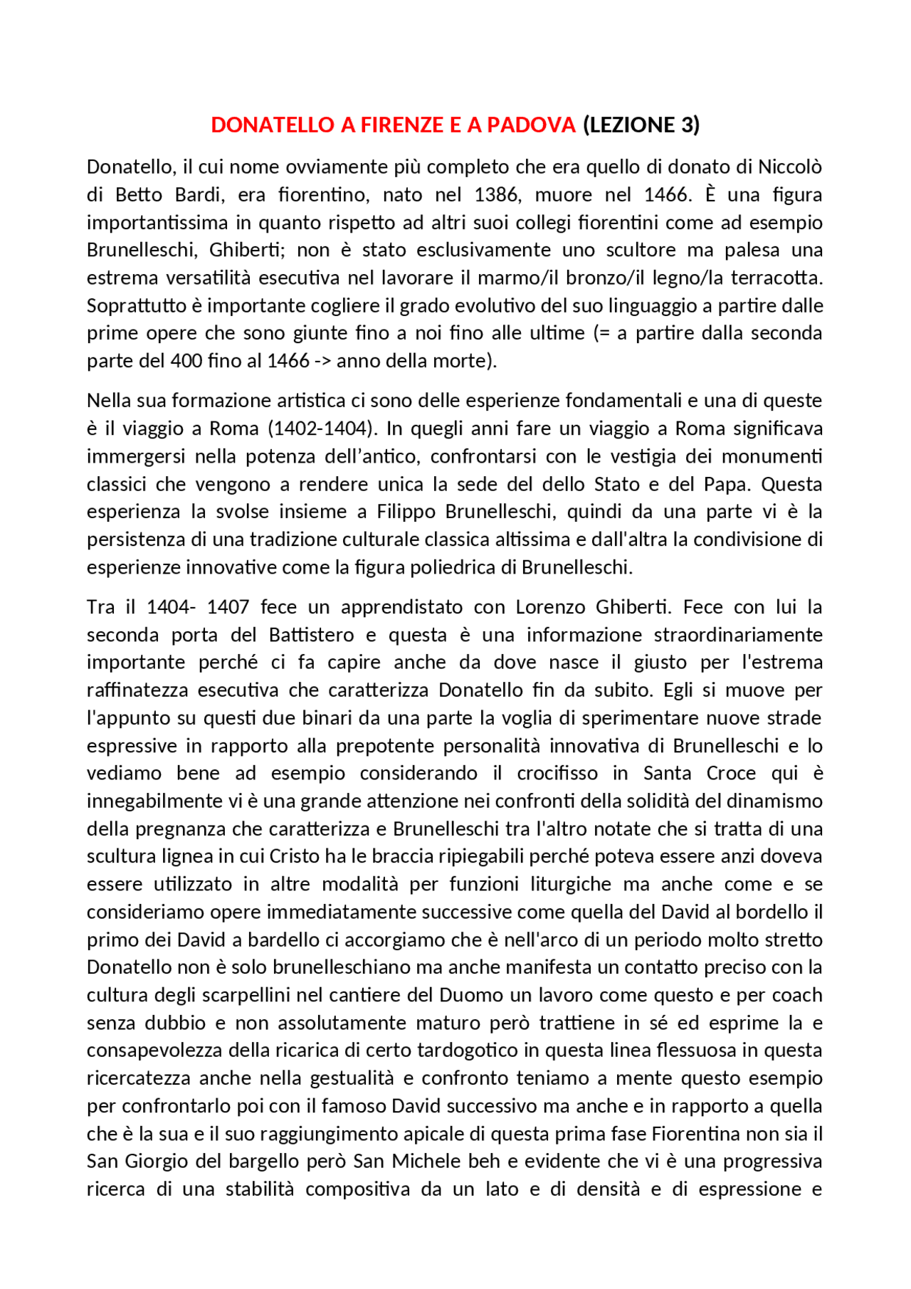 Lezioni Online Arte Moderna Docsity