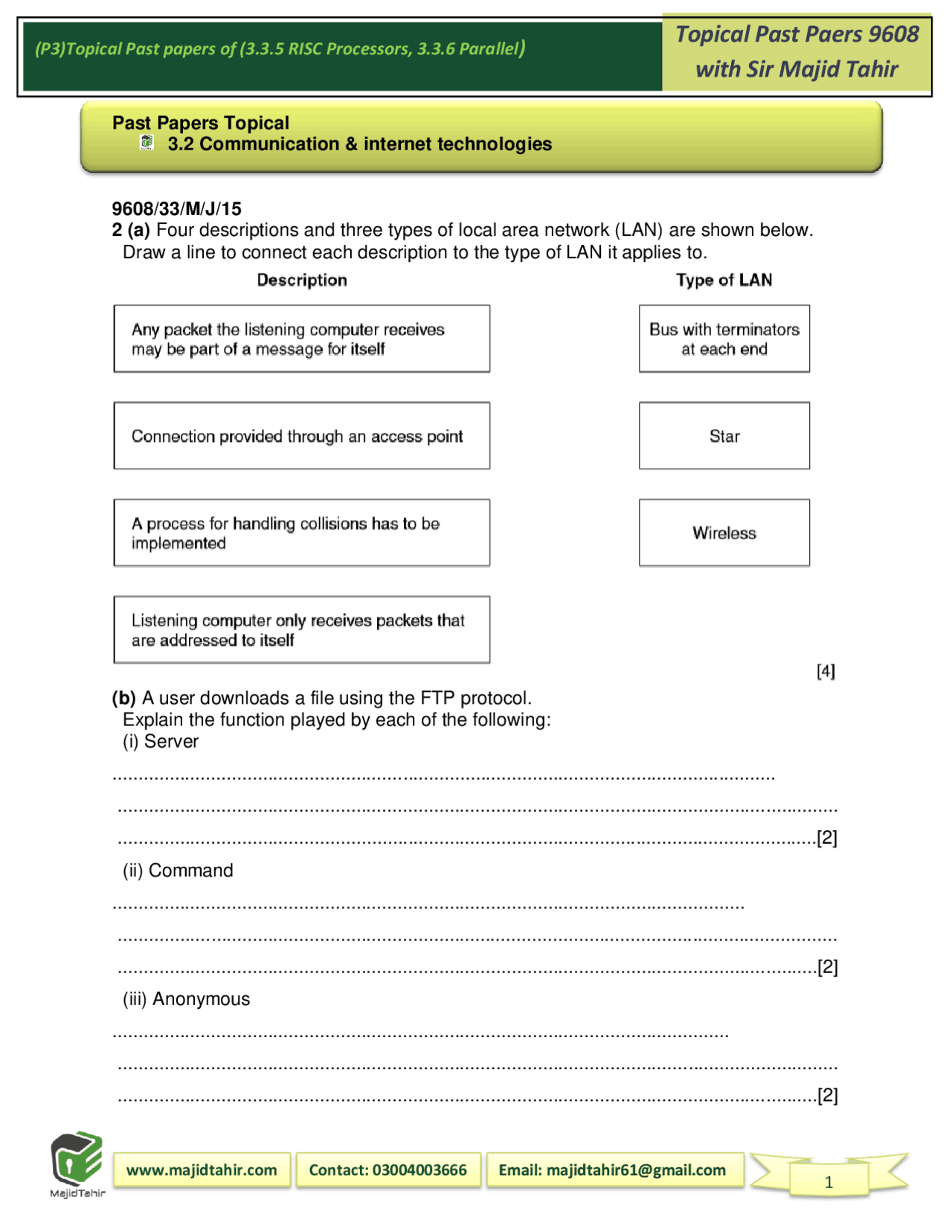 Communication and Internet technologies - Docsity