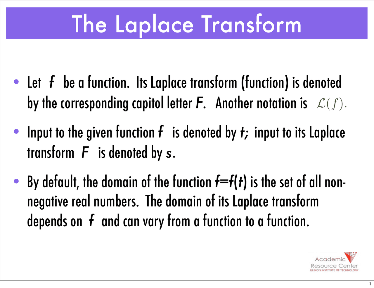 Laplace transform is about the math problen that gives a brieif ...
