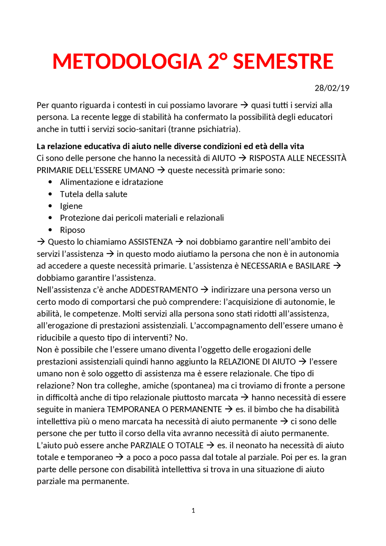 Metodologia Delle Attività Formative E Speciali Docsity