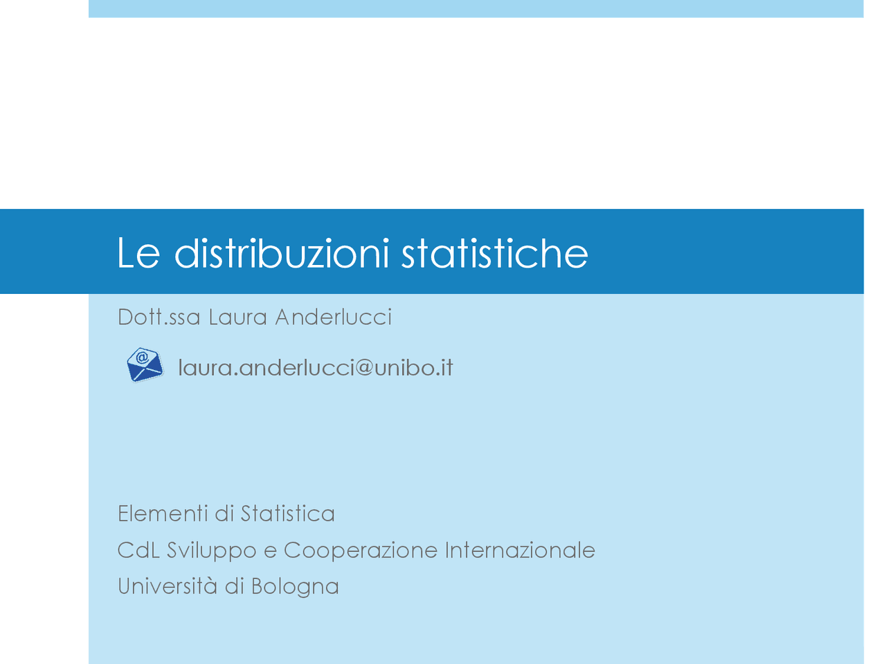 Slides Distribuzioni Statistiche Docsity