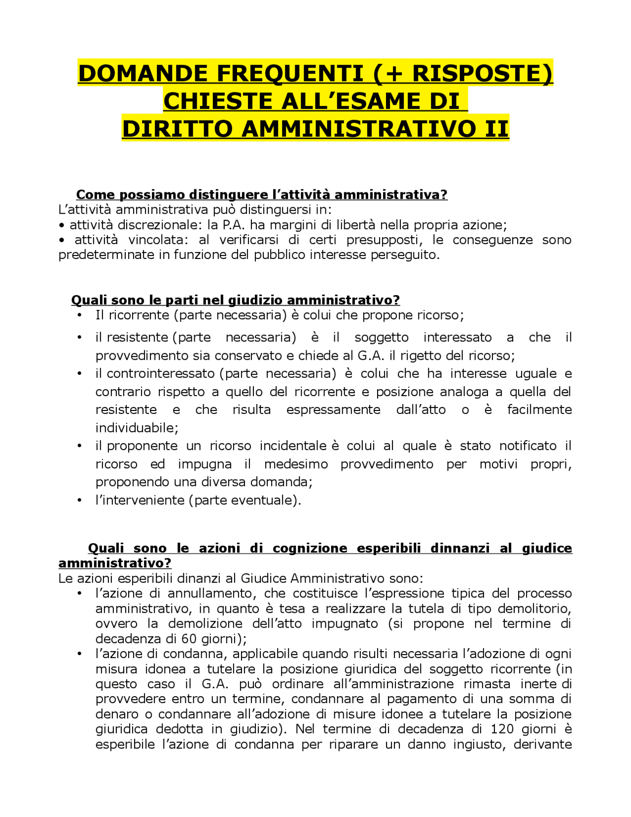 Domande Frequenti Risposte Chieste Allesame Di Diritto
