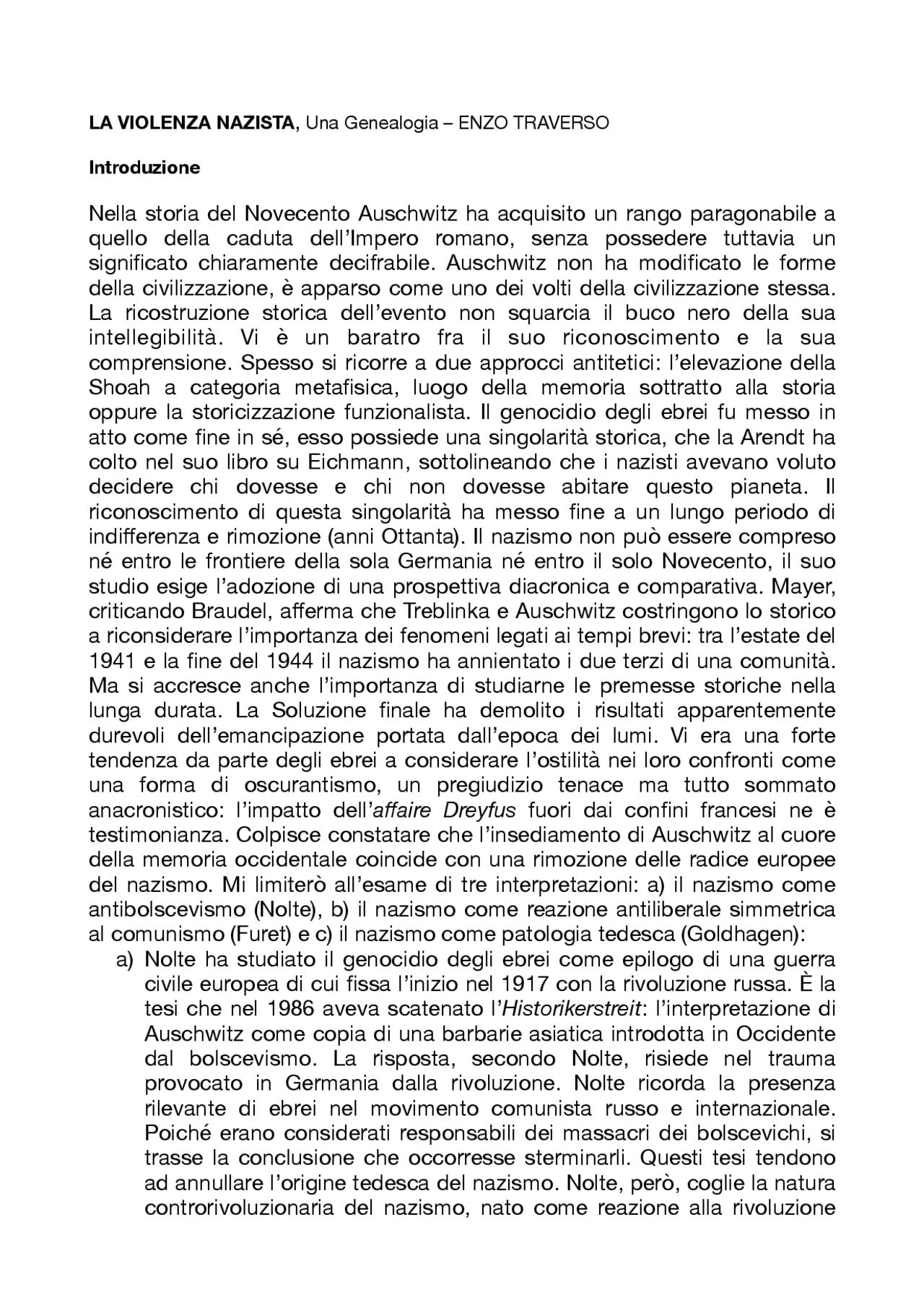 La Violenza Nazista Docsity