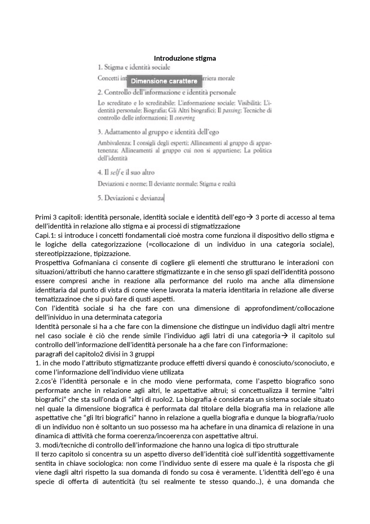 Introduzione Manuale Stigma Goffman Docsity