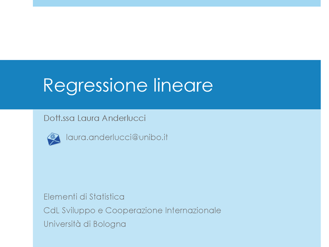 Slides Sulla Regressione Lineare Docsity