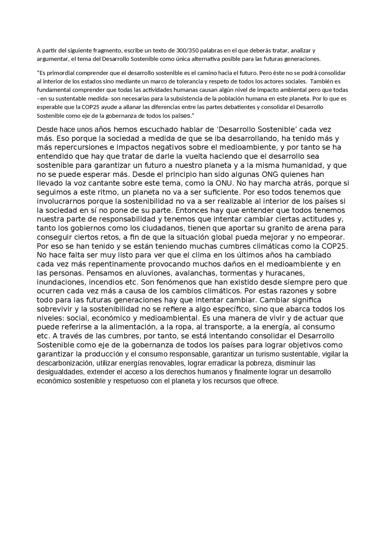 Desarrollo Sostenible Docsity