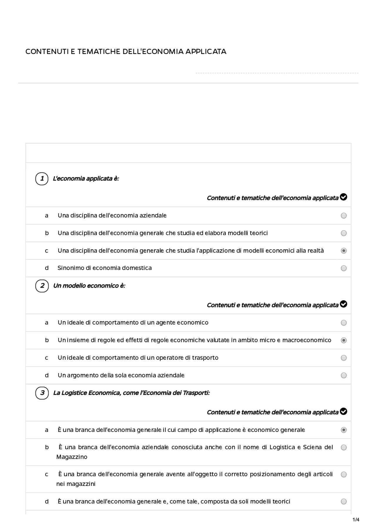 Contenuti E Tematiche Delleconomia Applicata Docsity