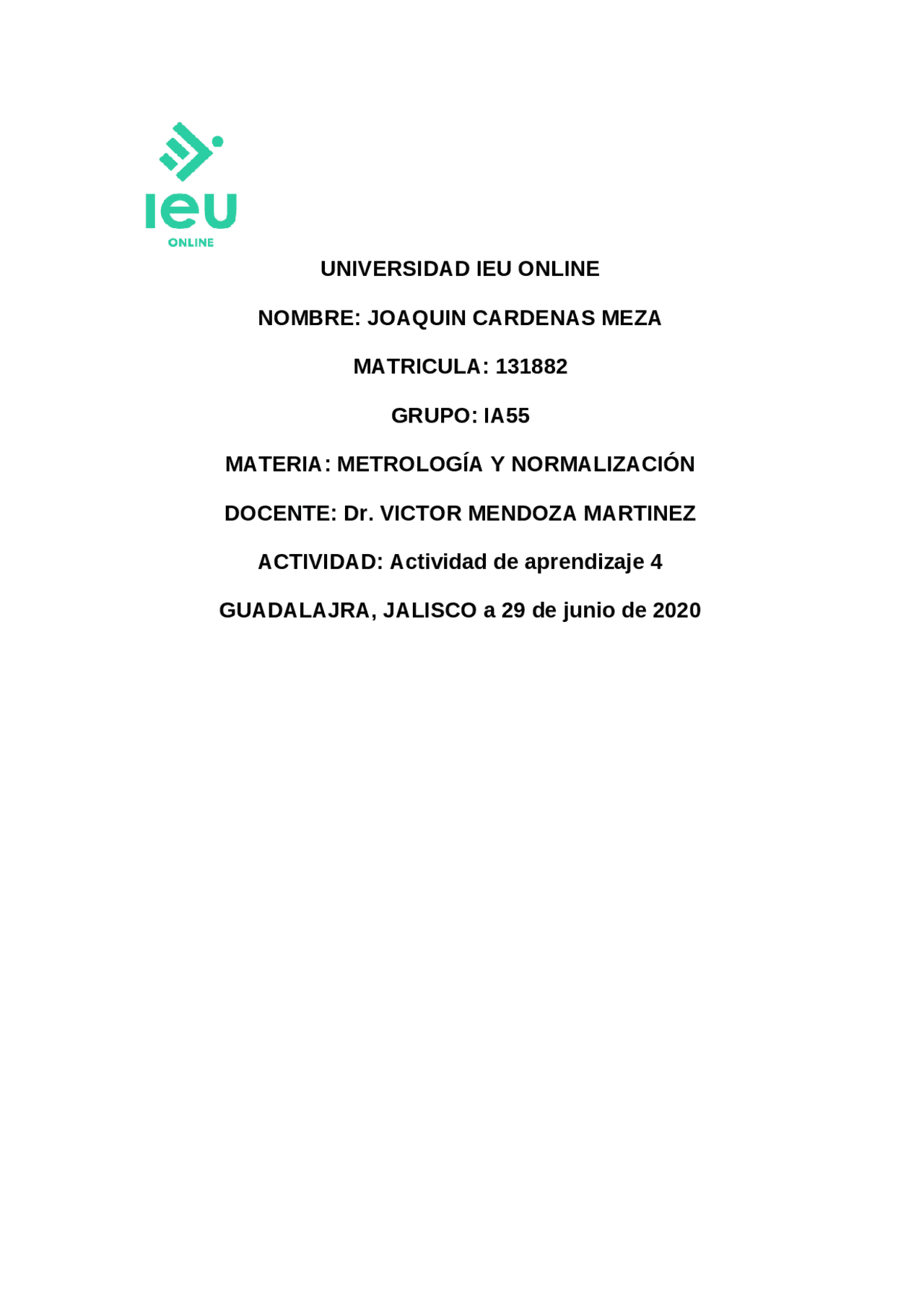 Metrologia Y Normalizacion Actividad 4 Ejercicios De Metrología Docsity