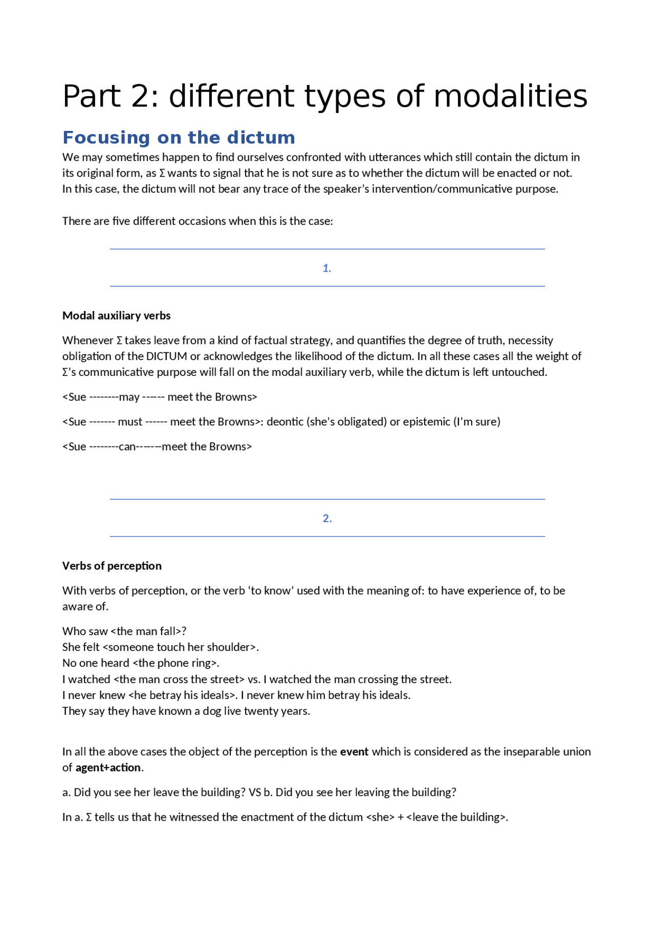 Part 2 different types of modalities Franca Poppi - Docsity