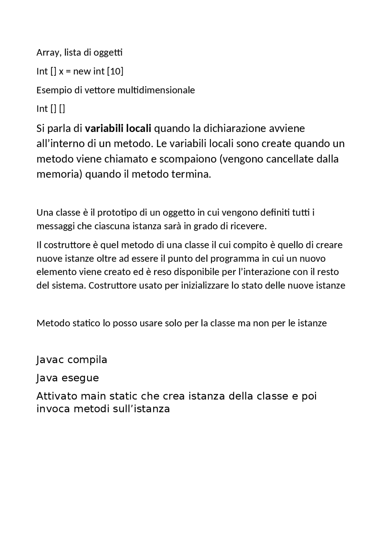 Metodi Java esercizi - Docsity