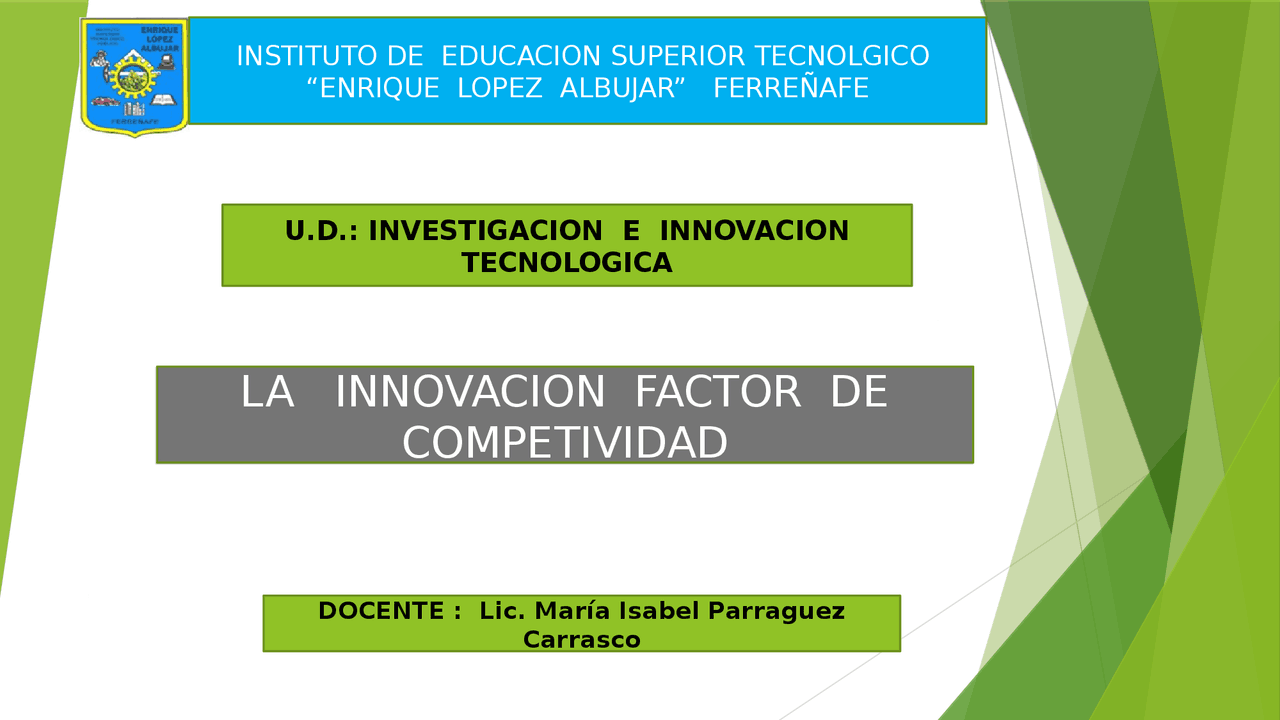 INNOVACION FACTOR DE COMPETITIVIDAD - Docsity