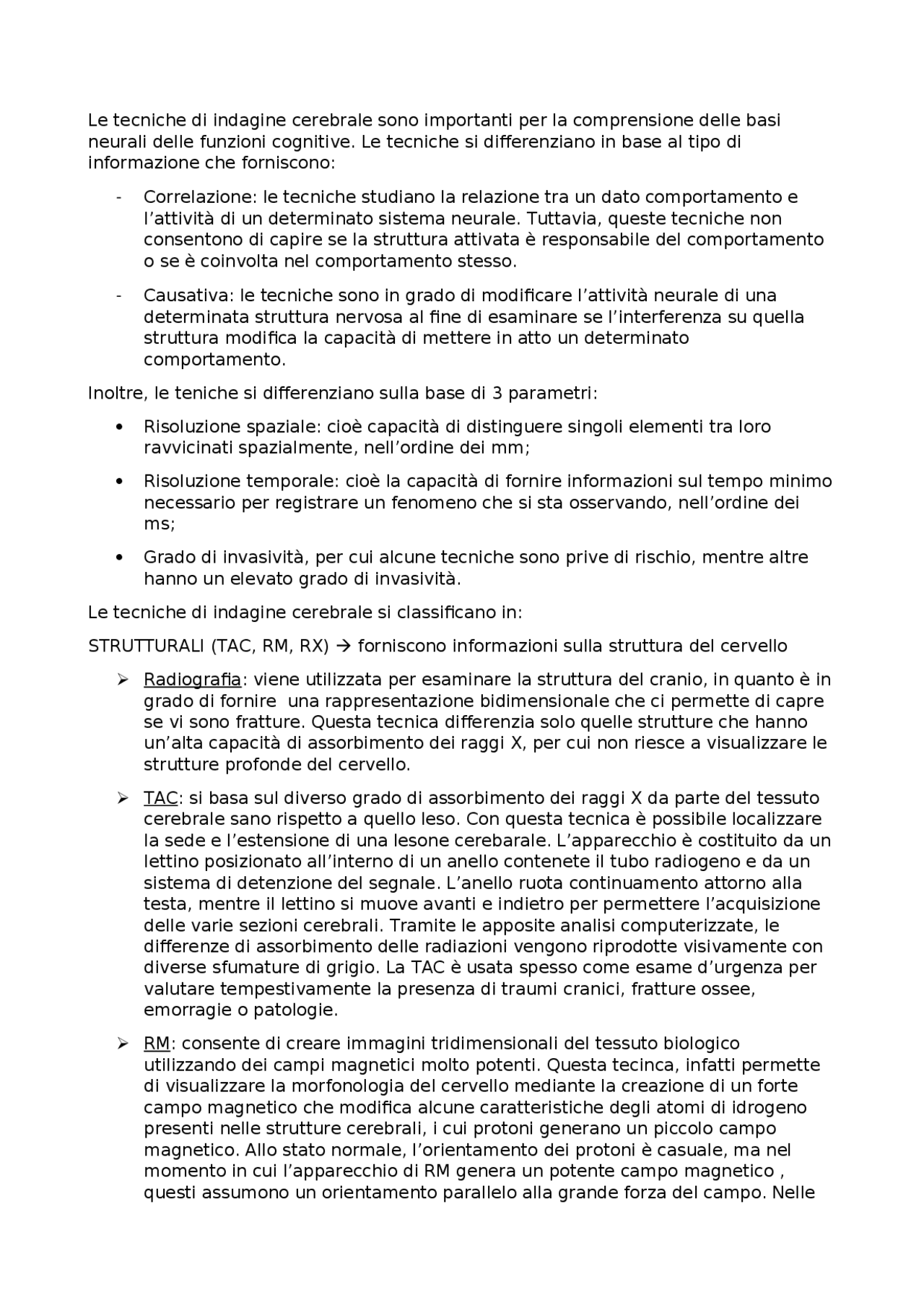 Tecniche di indagine cerebrale | Sintesi del corso di Neuroscienze ...