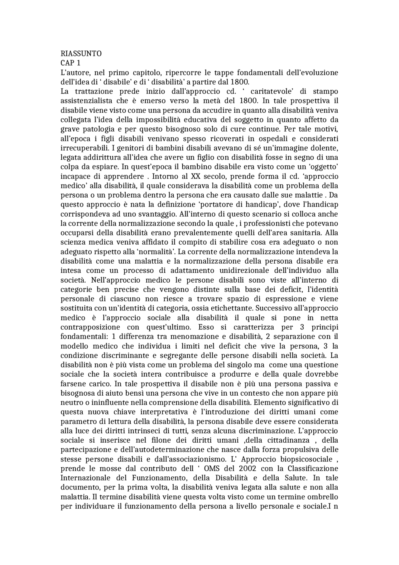 Padri E Figli Con Disabilità Cinotti Docsity