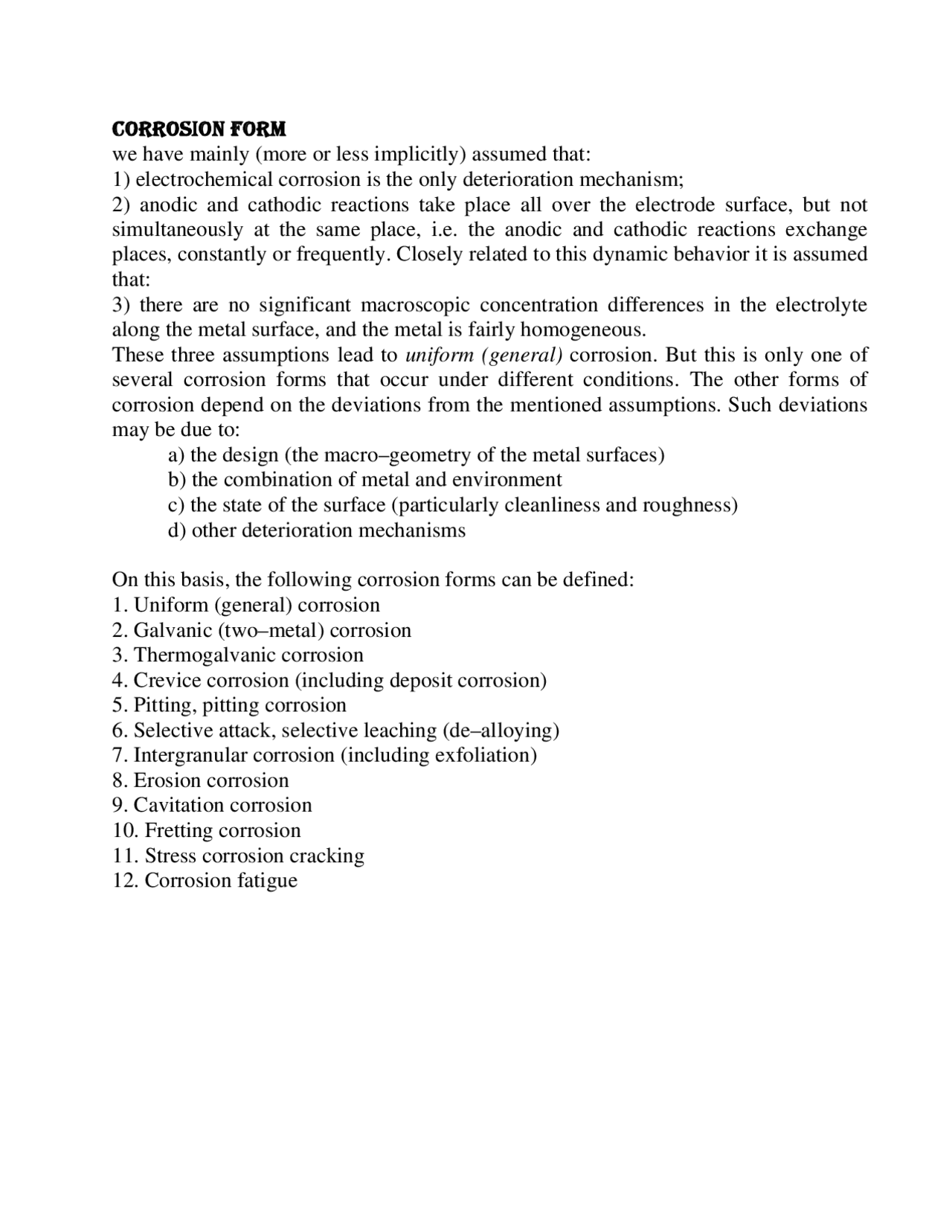 Corrosion Corrosion Corrosion Docsity