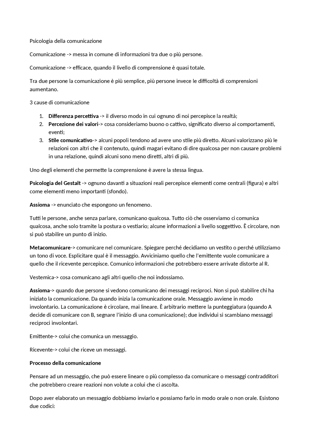 Psicologia Della Comunicazione Docsity