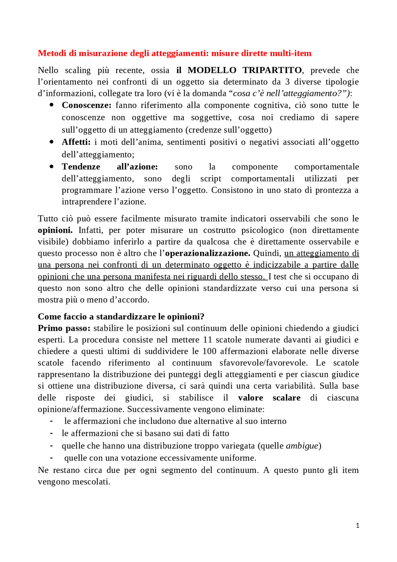 Metodi Di Misurazione Degli Atteggiamenti Metodologia E Psicologia
