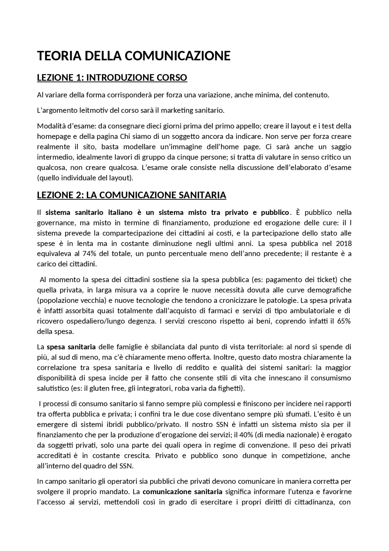 Appunti Teorie E Forme Della Comunicazione Docsity