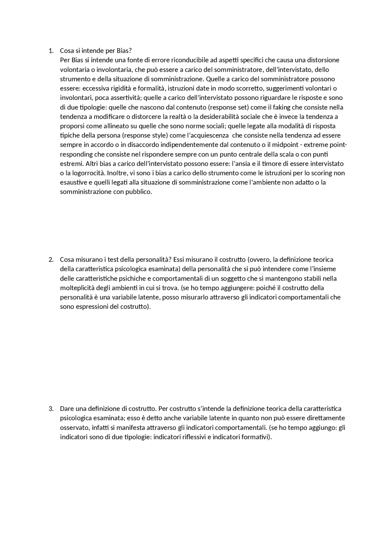 Simulazione Esame Teoria E Tecniche Dei Test Docsity