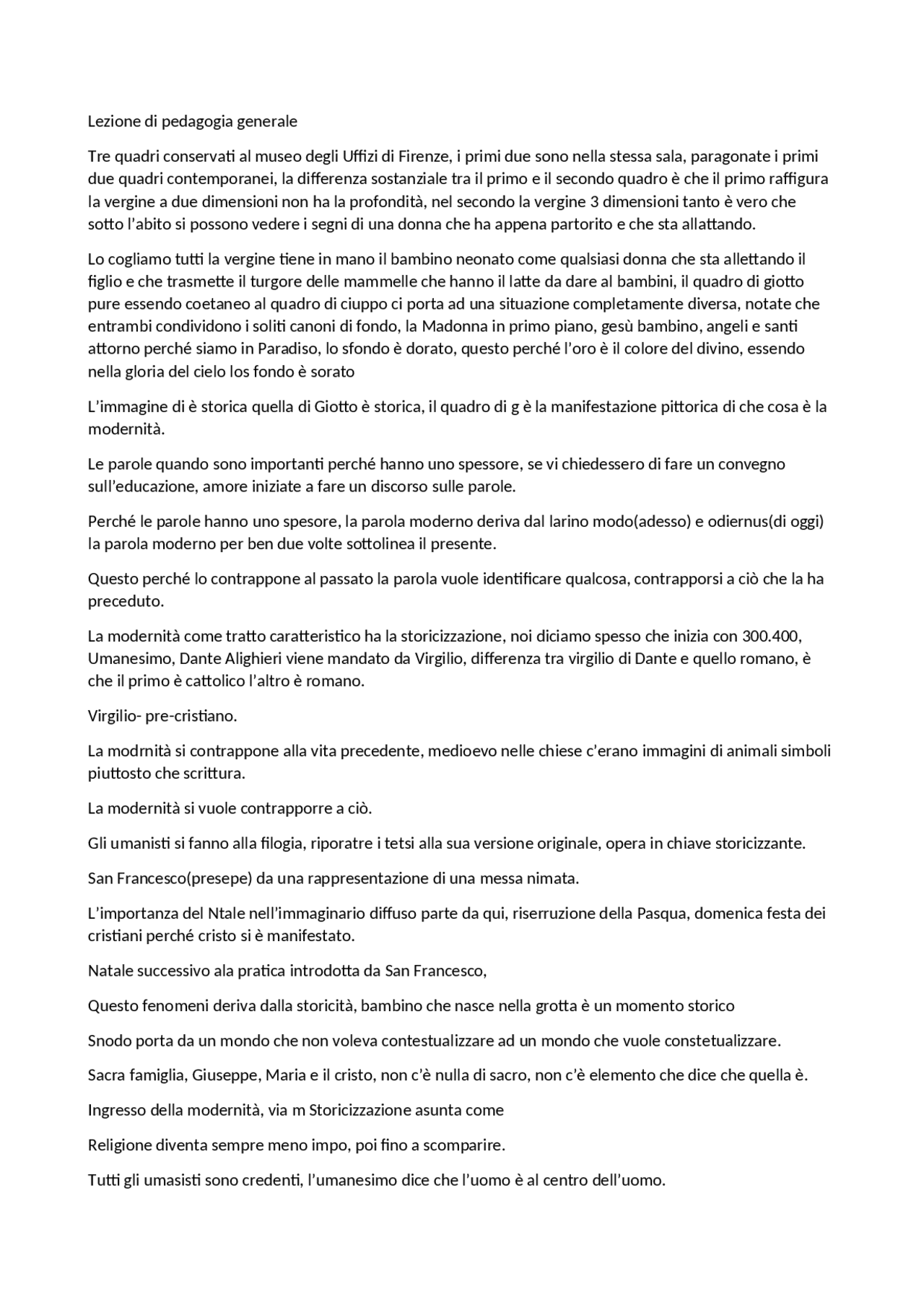 Pedagogia Generale Esame Docsity