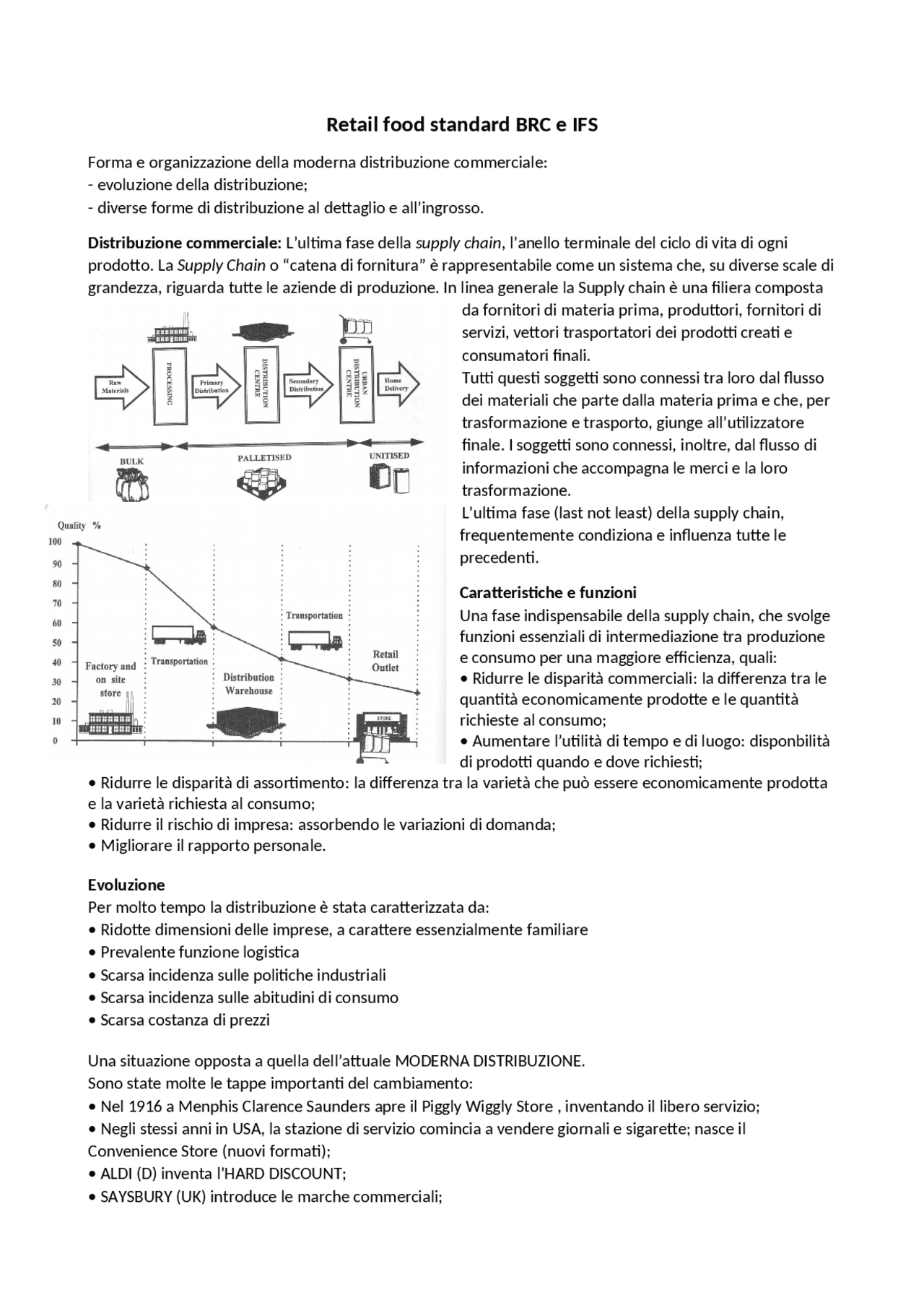 Retail food standard BRC e IFS - Docsity