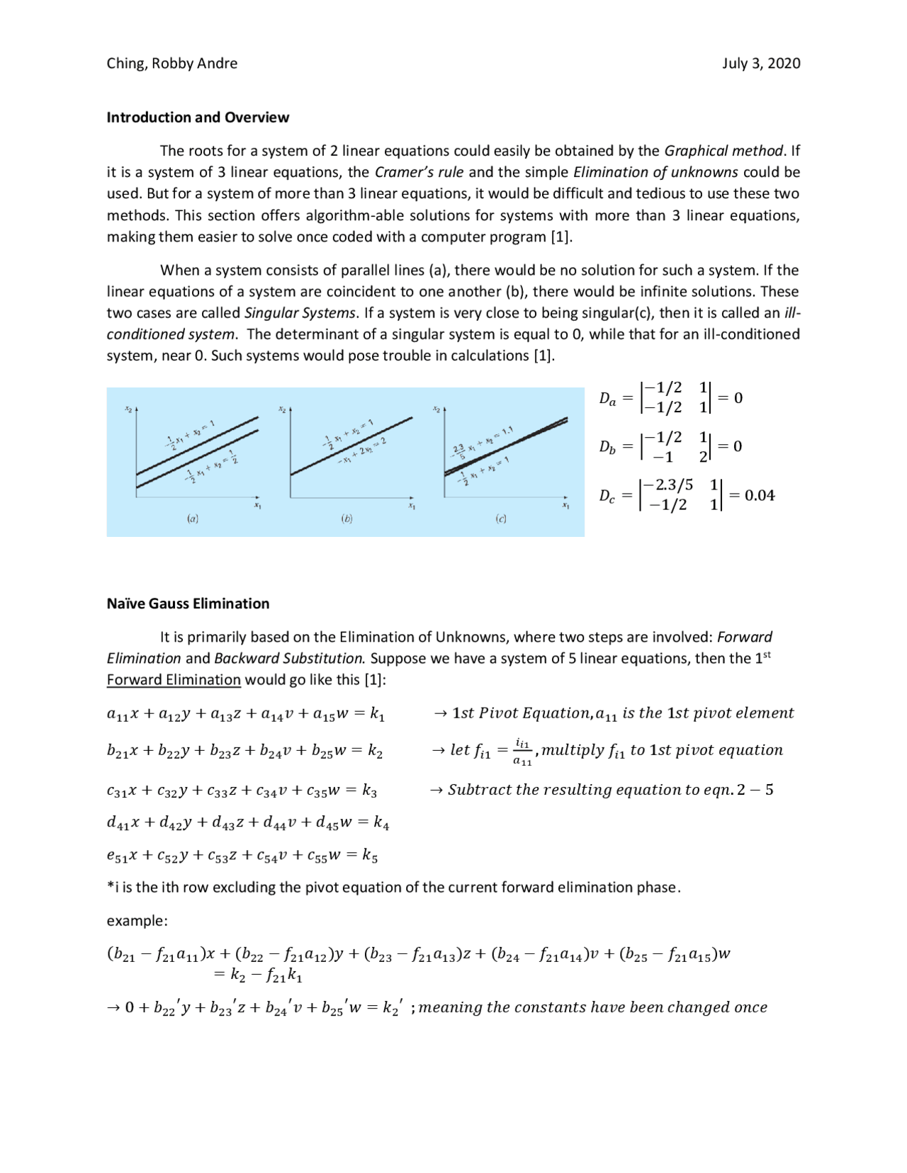 Numerical Methods On Solving Linear Systems Docsity