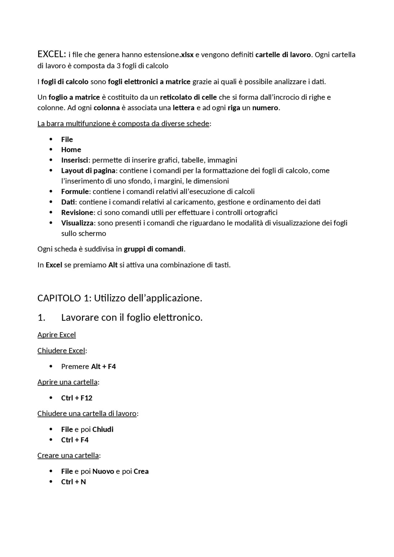 Ict Excel Parte Pratica Appunti Di Elementi Di Informatica Docsity