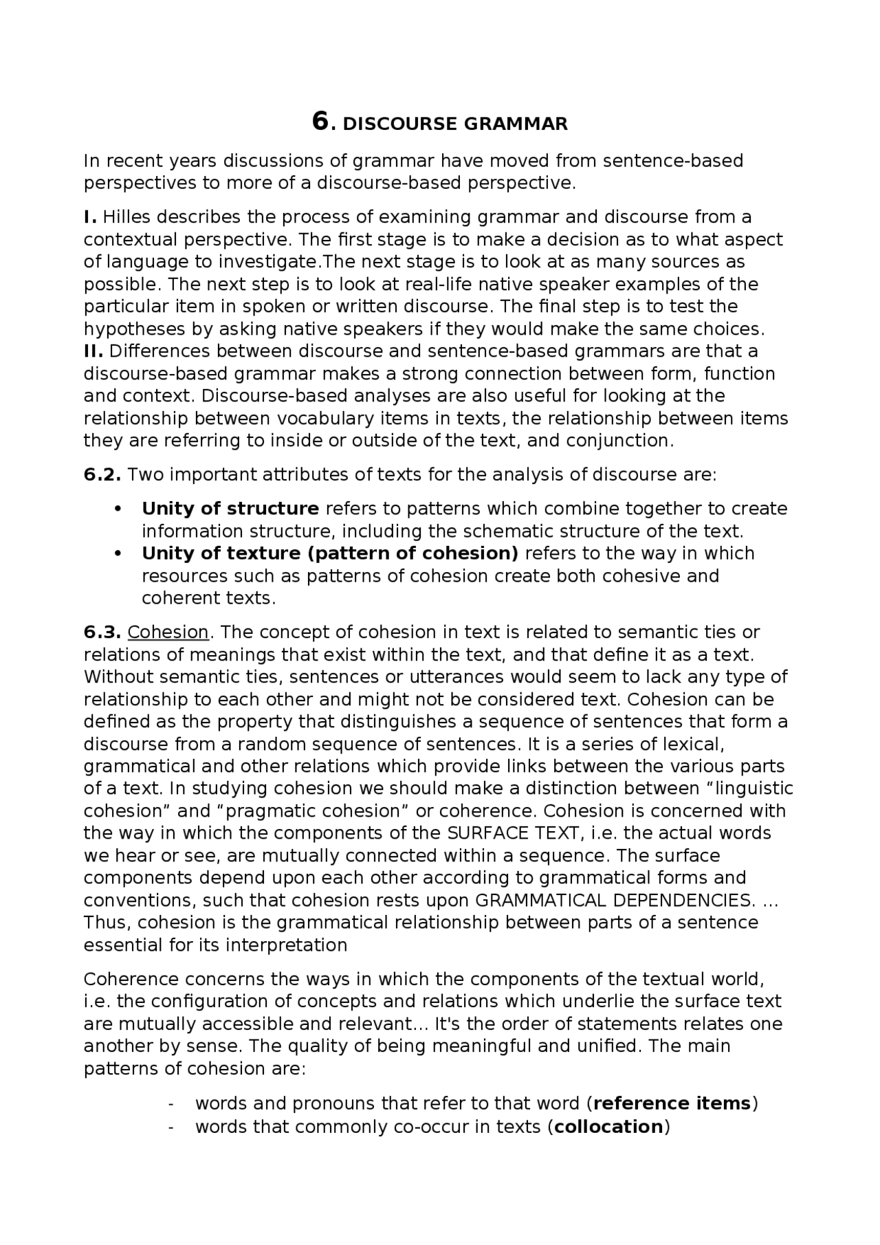 Discourse Analysis Riassunto Capitolo 6 Docsity