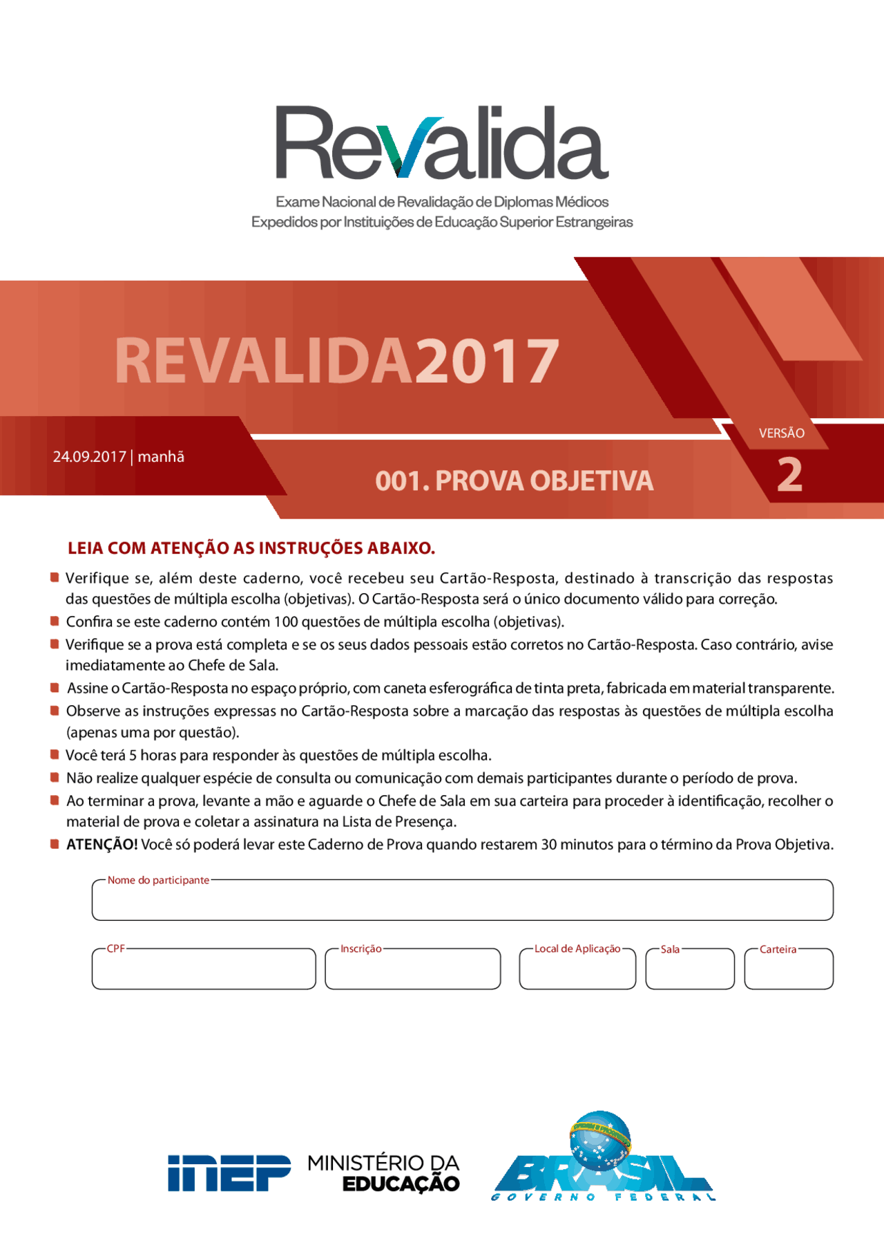 Prova do revalida 2017 - Docsity