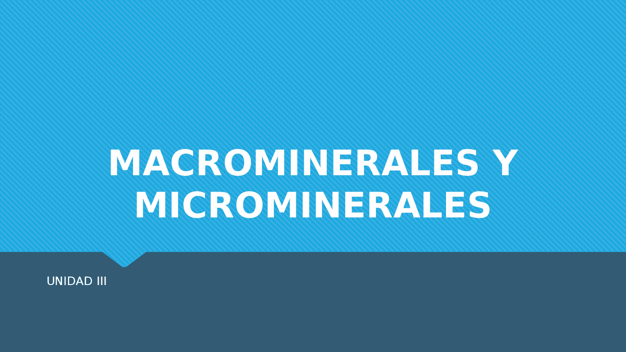 MACROMINERALES Y MICROMINERALES - Docsity