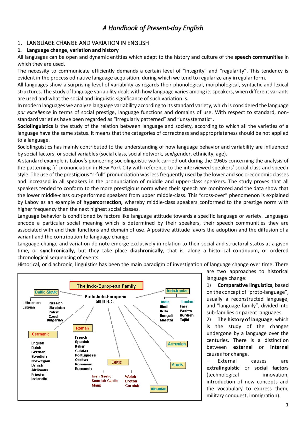 A handbook of present-day English - riassunto - Docsity