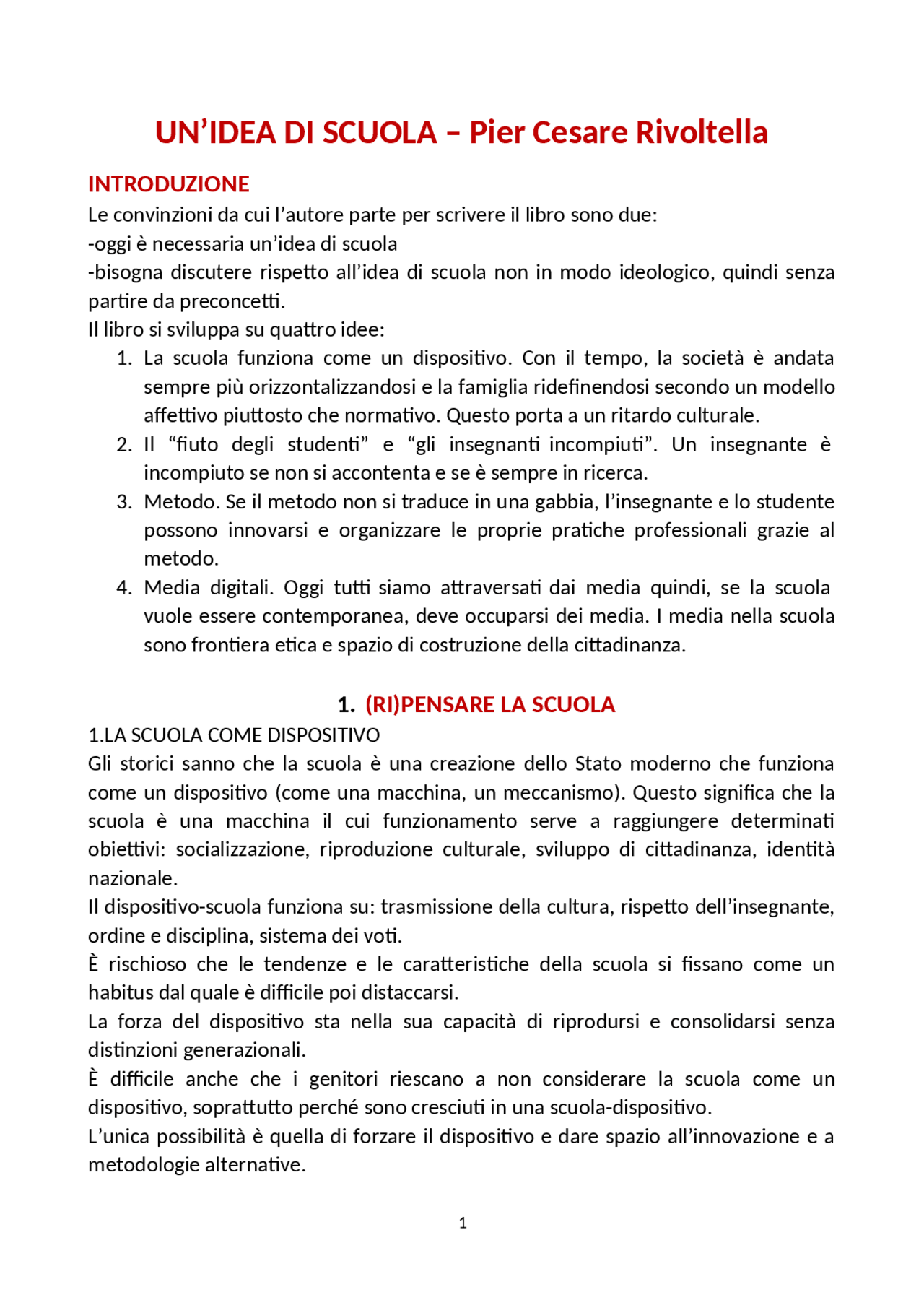 Unidea Di Scuola Pier Cesare Rivoltella Docsity